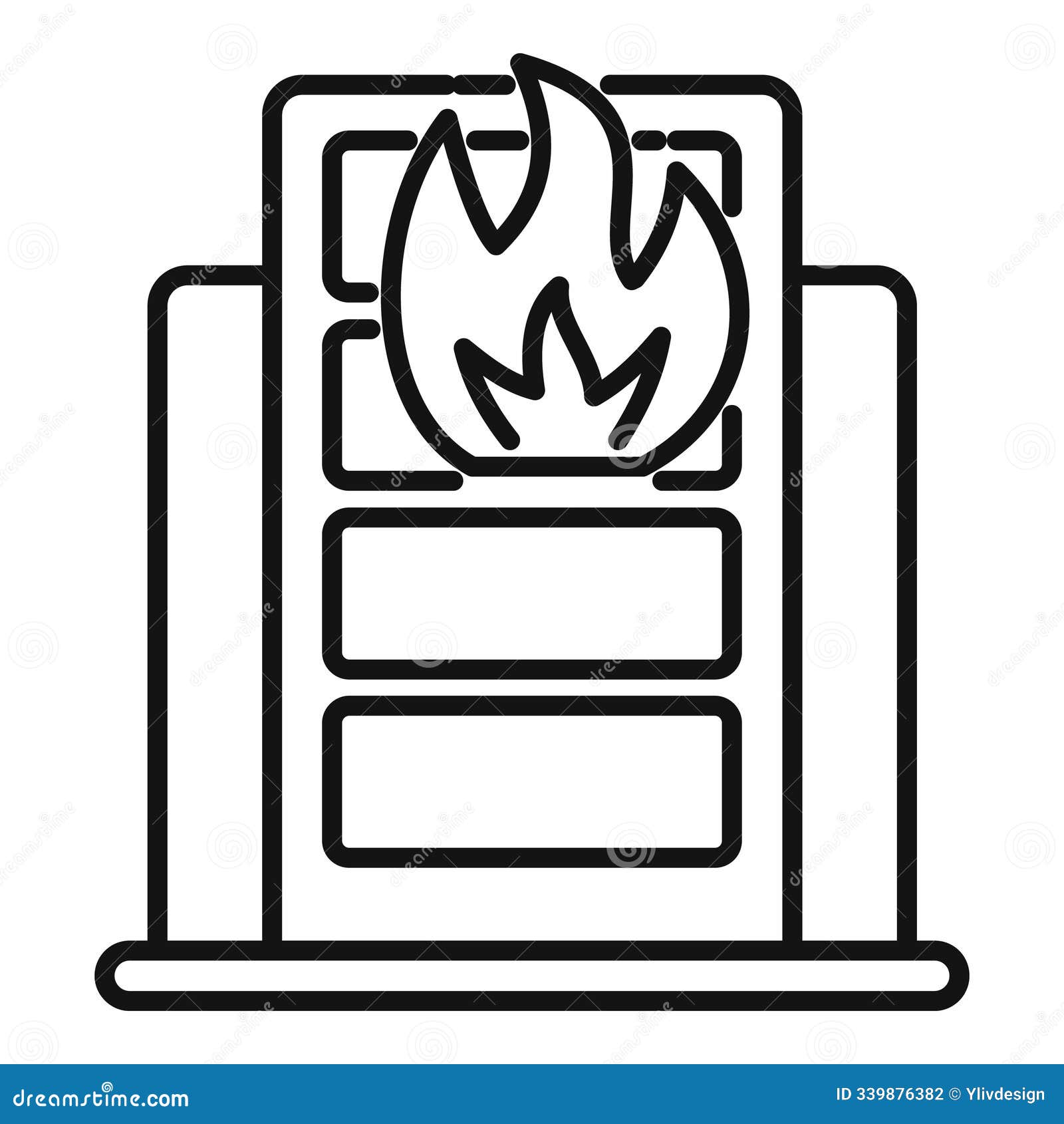Server Room Fire Burning Data Loss Icon Vector Outline Stock ...