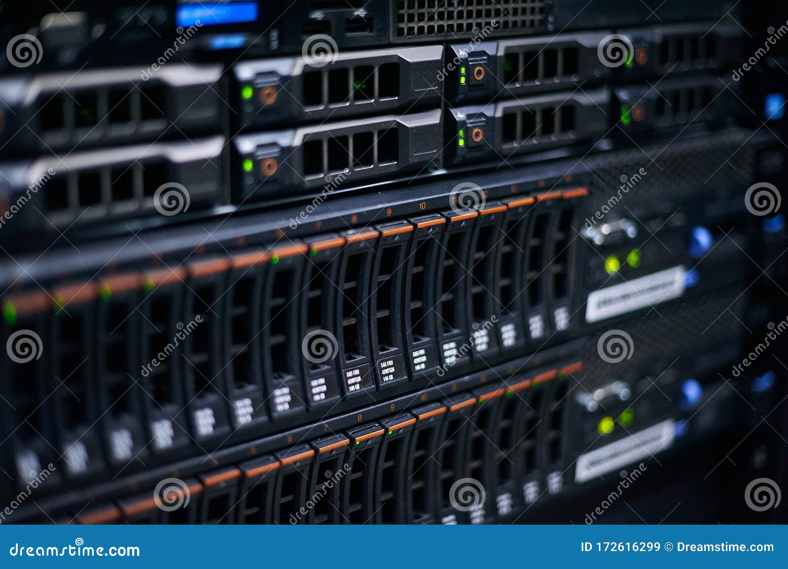 Server Room Full of Racks and Servers Stock Image - Image of cyberspace ...