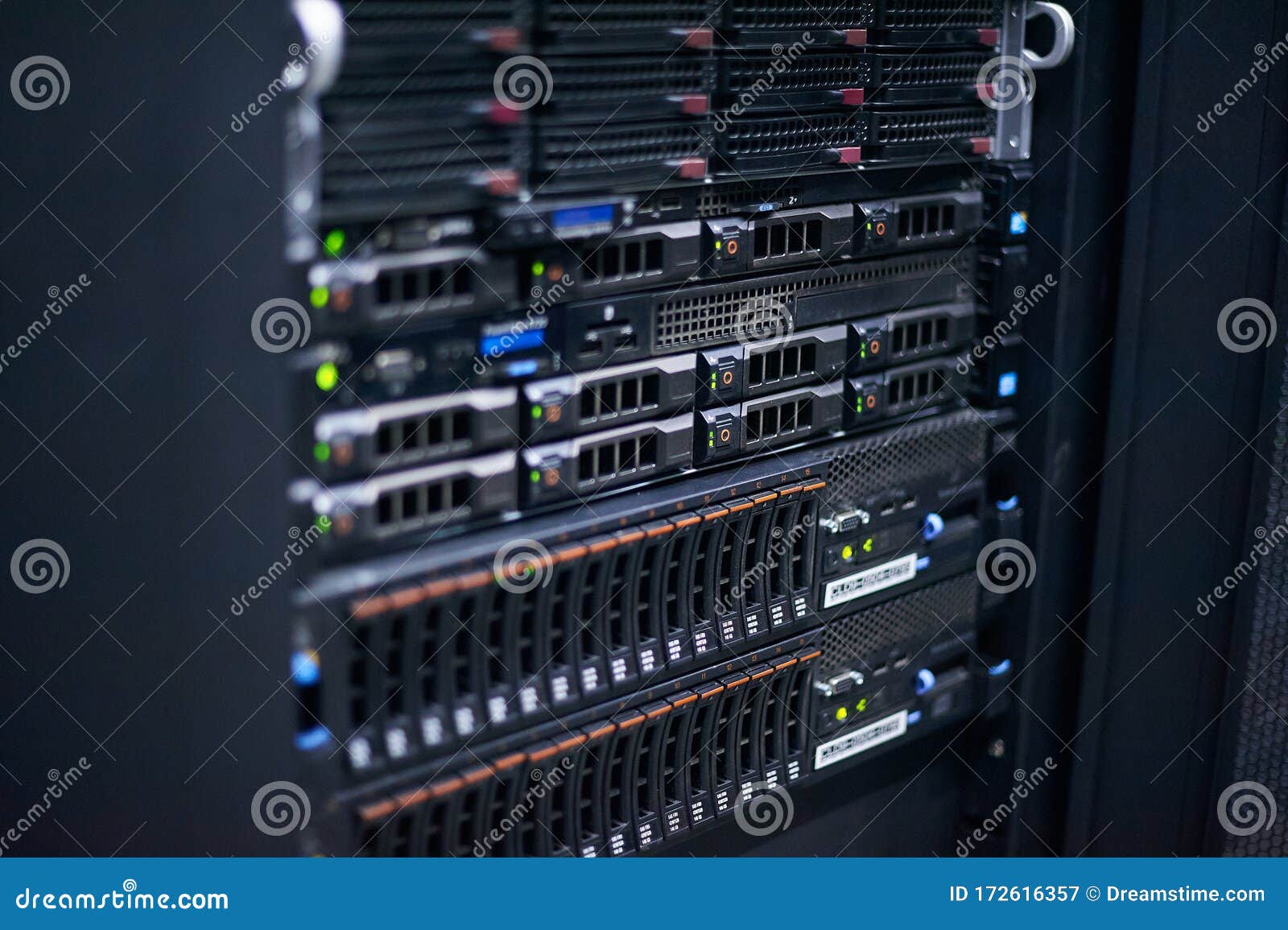 Server Room Full of Racks and Servers Stock Image - Image of cyberspace ...