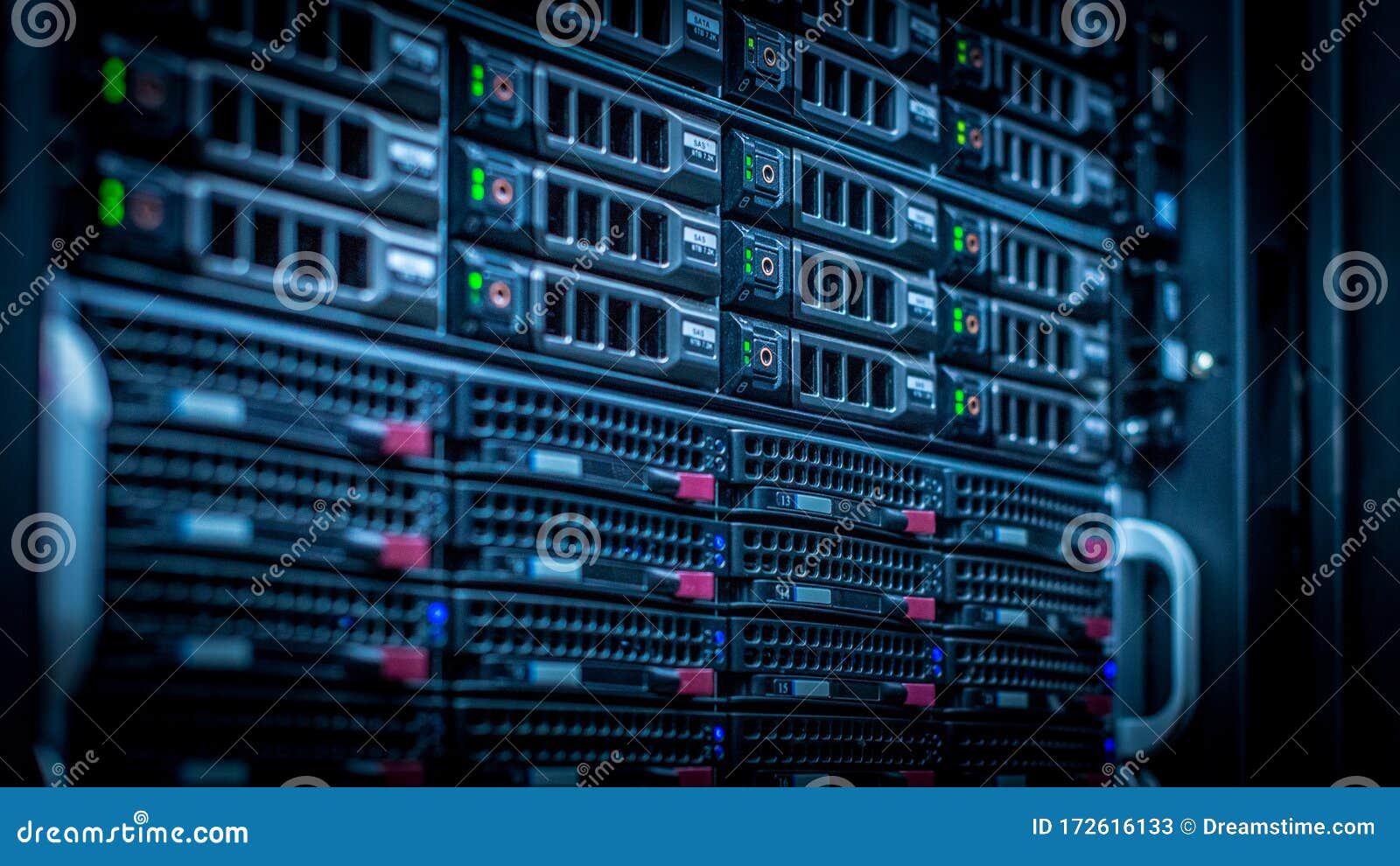 Server Room Full of Racks and Servers Stock Image - Image of firewall ...