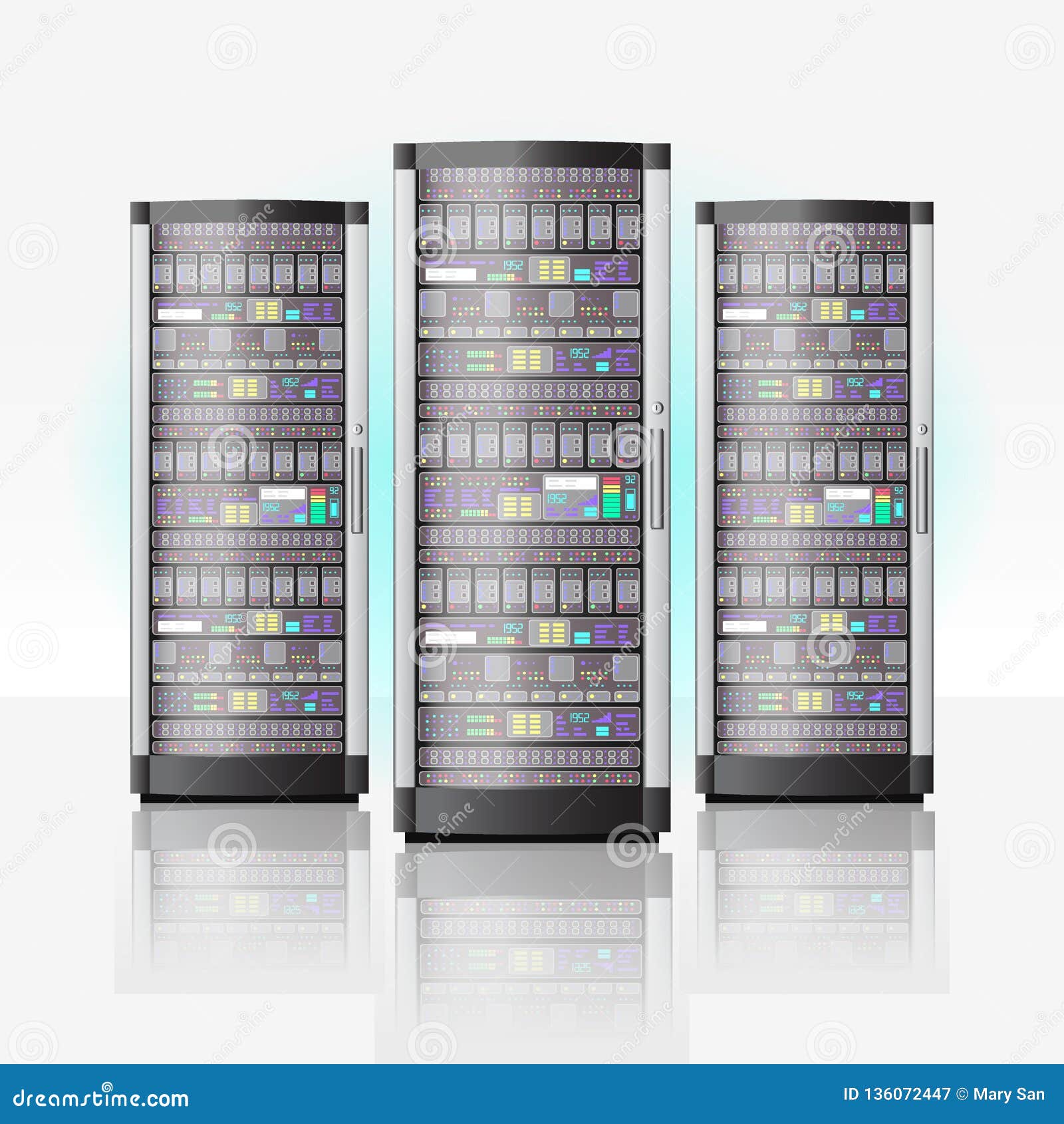 Server Room Hosting Data Center Cloud Database Technology Stock