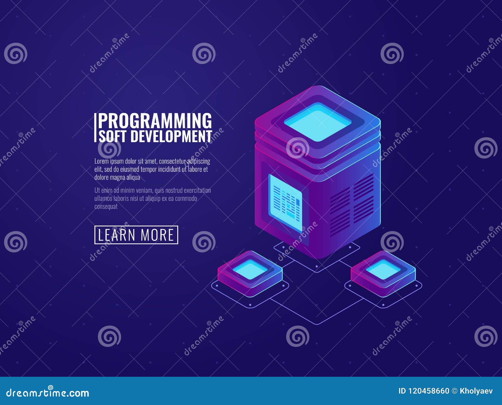 Server Room Icon, Processing of Big Data, Futuristic Datacenter ...