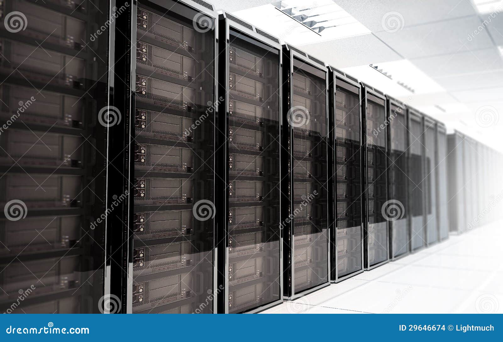 Server room Interior stock photo. Image of cluster, database - 29646674