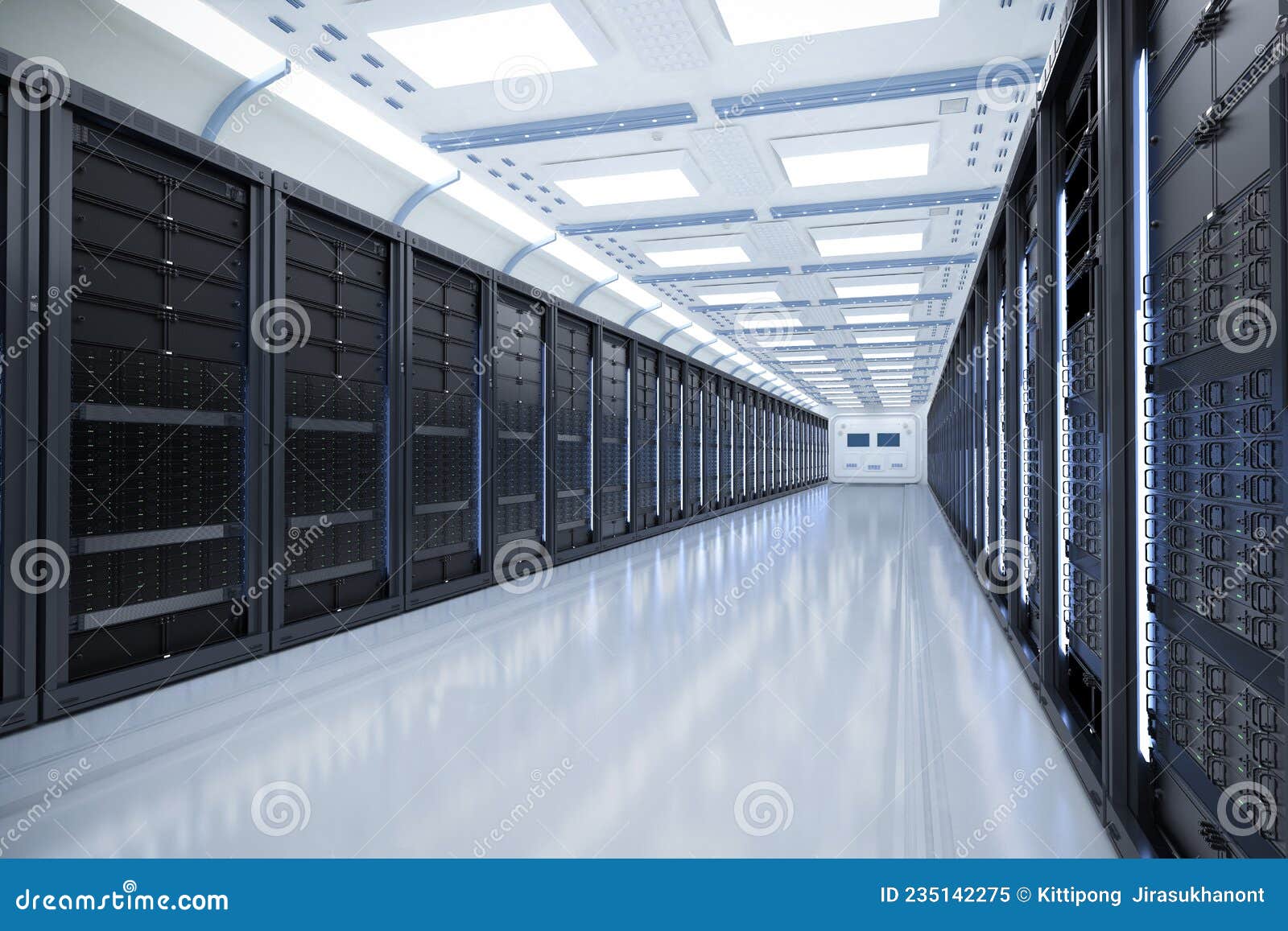Server Room Interior or Data Center Inside Stock Illustration ...