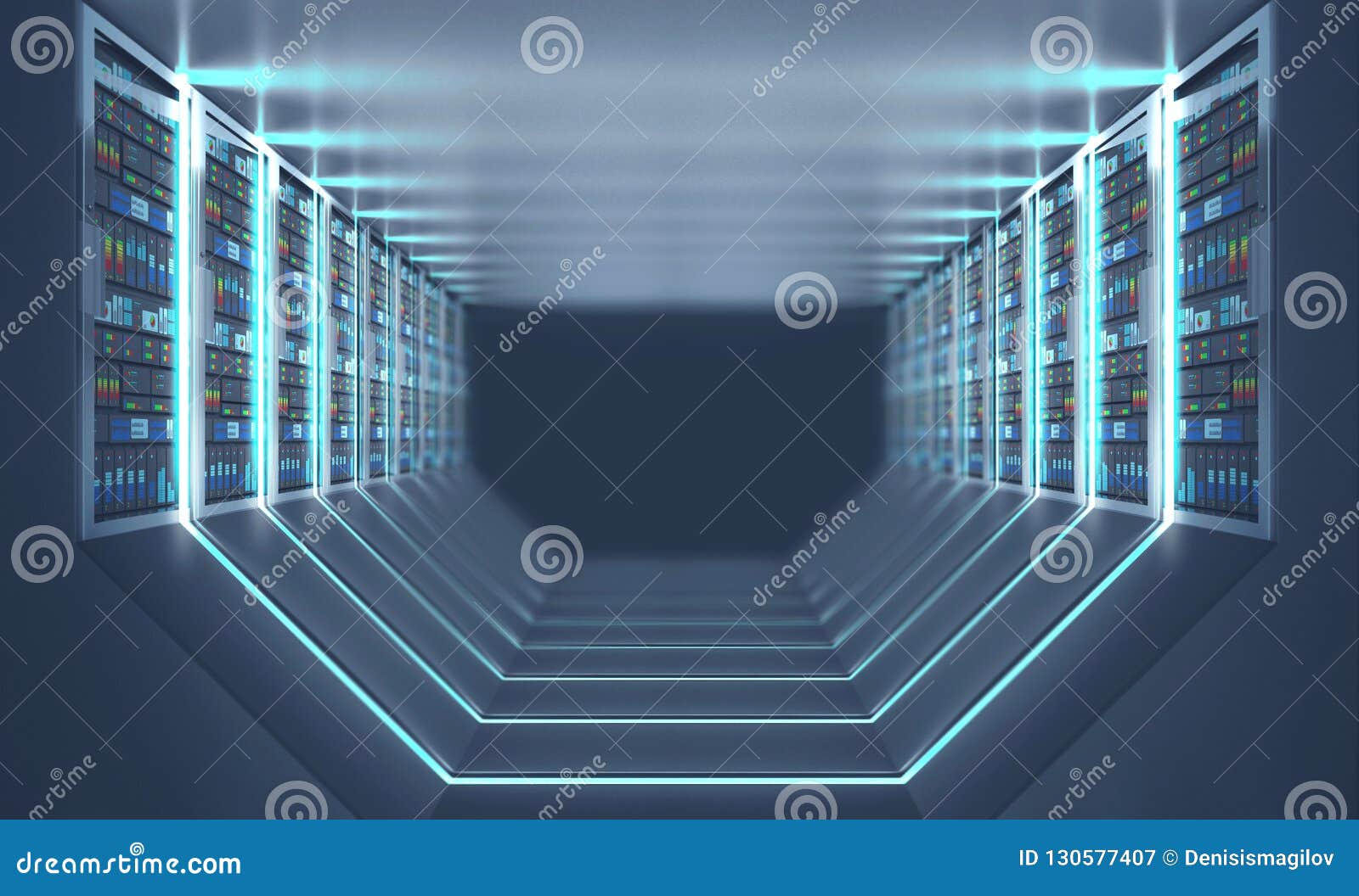 Server room interior stock illustration. Illustration of computer ...