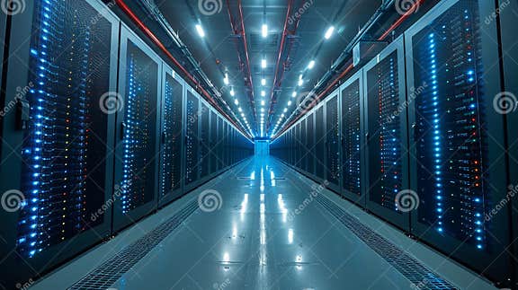 Server Room Interior. High-Tech Data Center Environment Stock ...