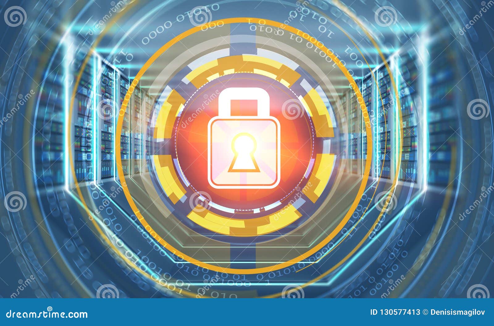 Server Room Interior, Security Hud Stock Illustration - Illustration of ...