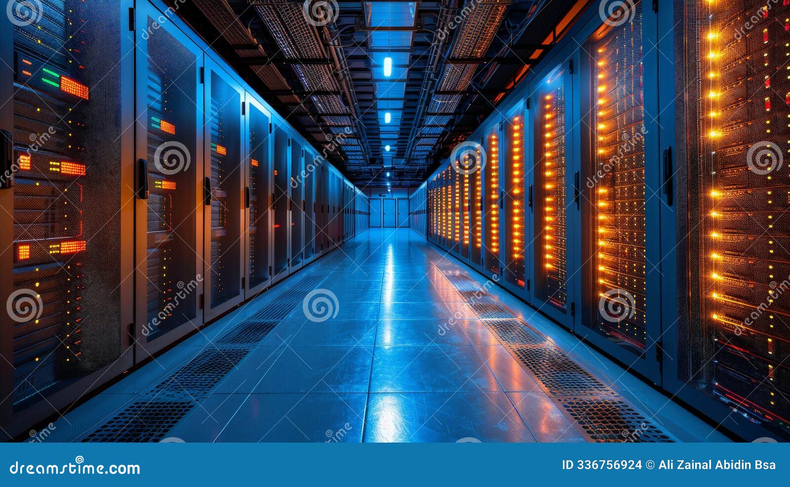 Server Room Interior.the Backbone of Technology Stock Illustration ...