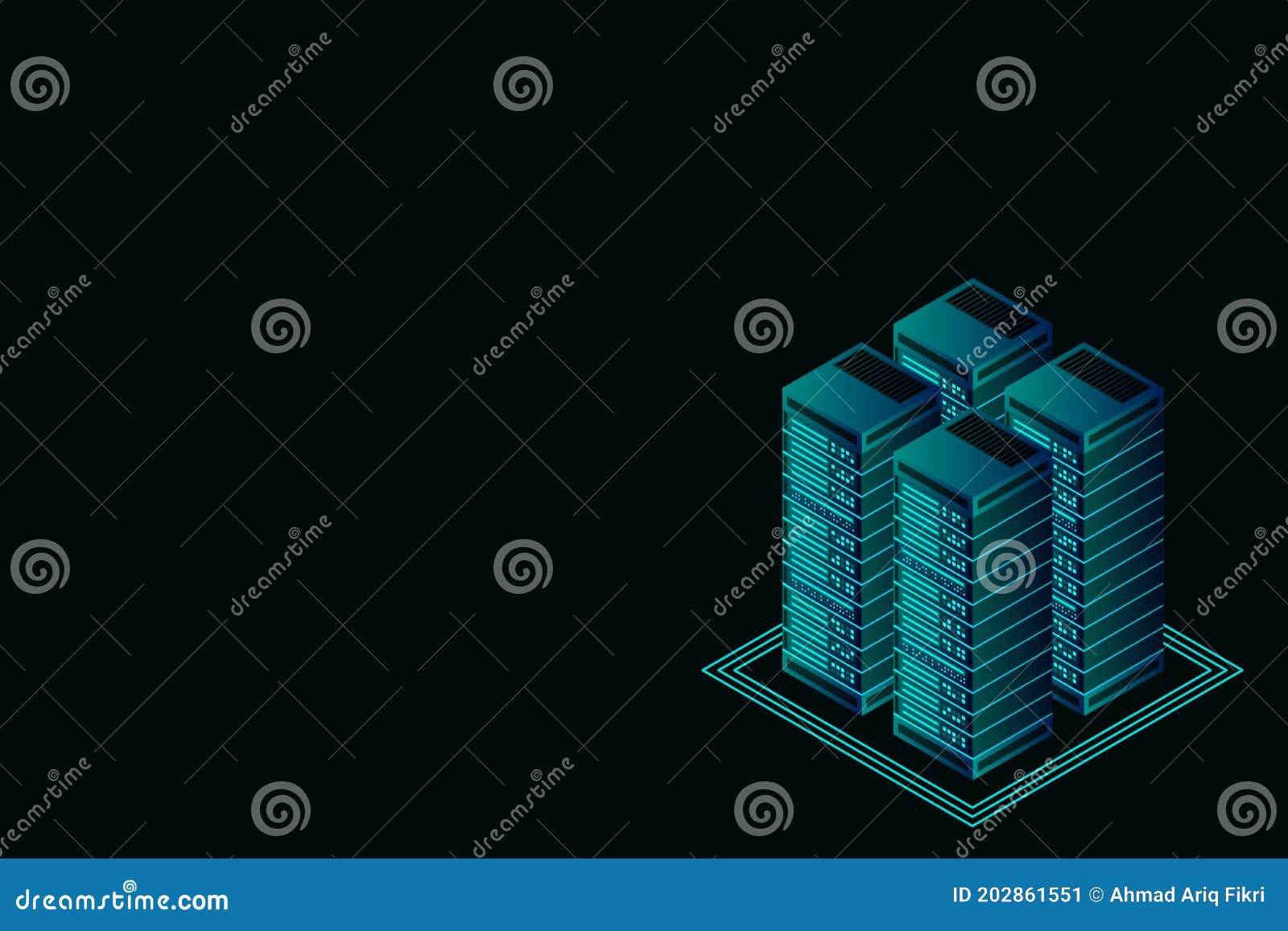 Server Room Isometric, Cloud Storage Data, Data Center, Big Data Processing and Computing ...