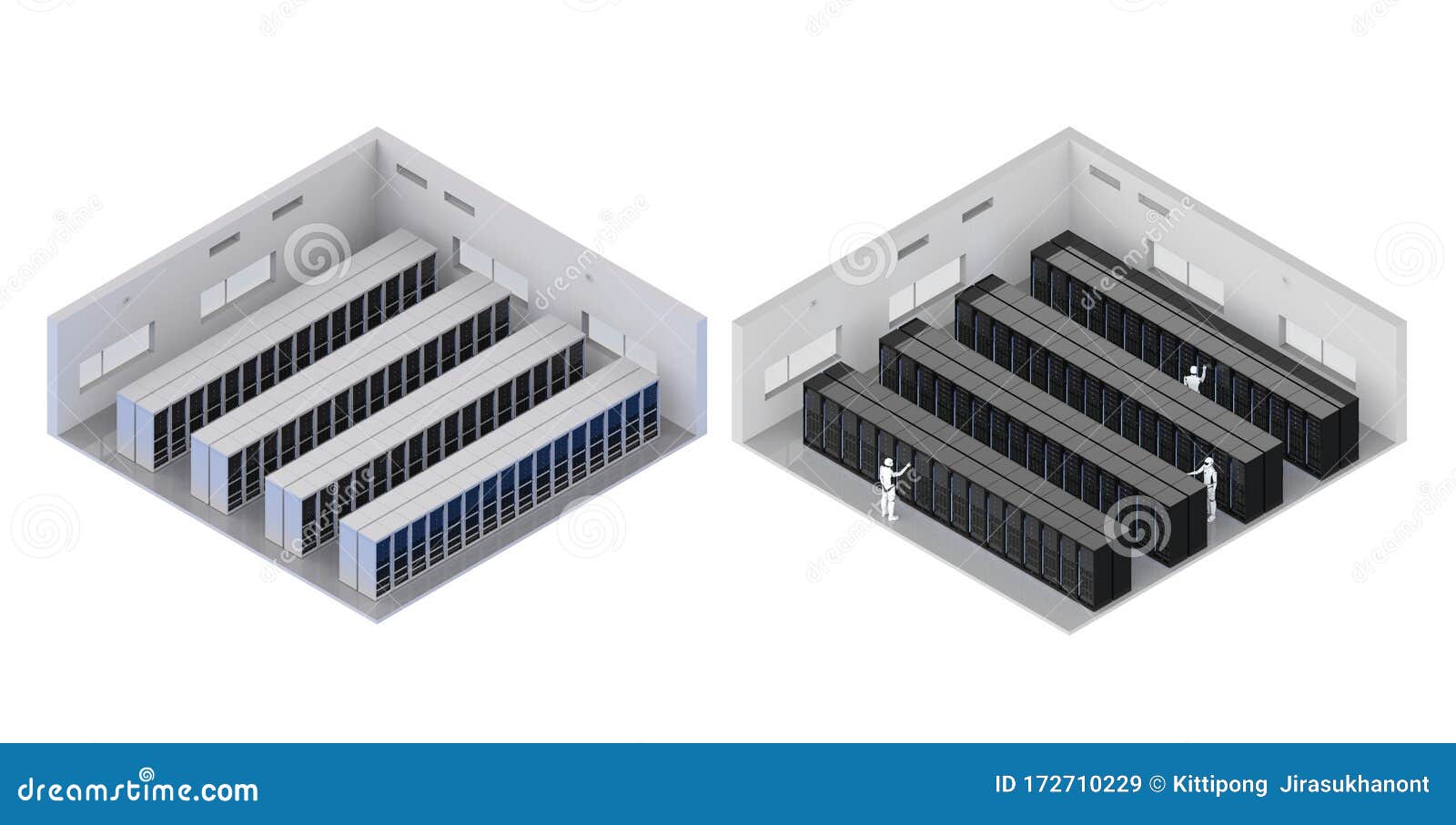 Server room isometric stock illustration. Illustration of backup ...