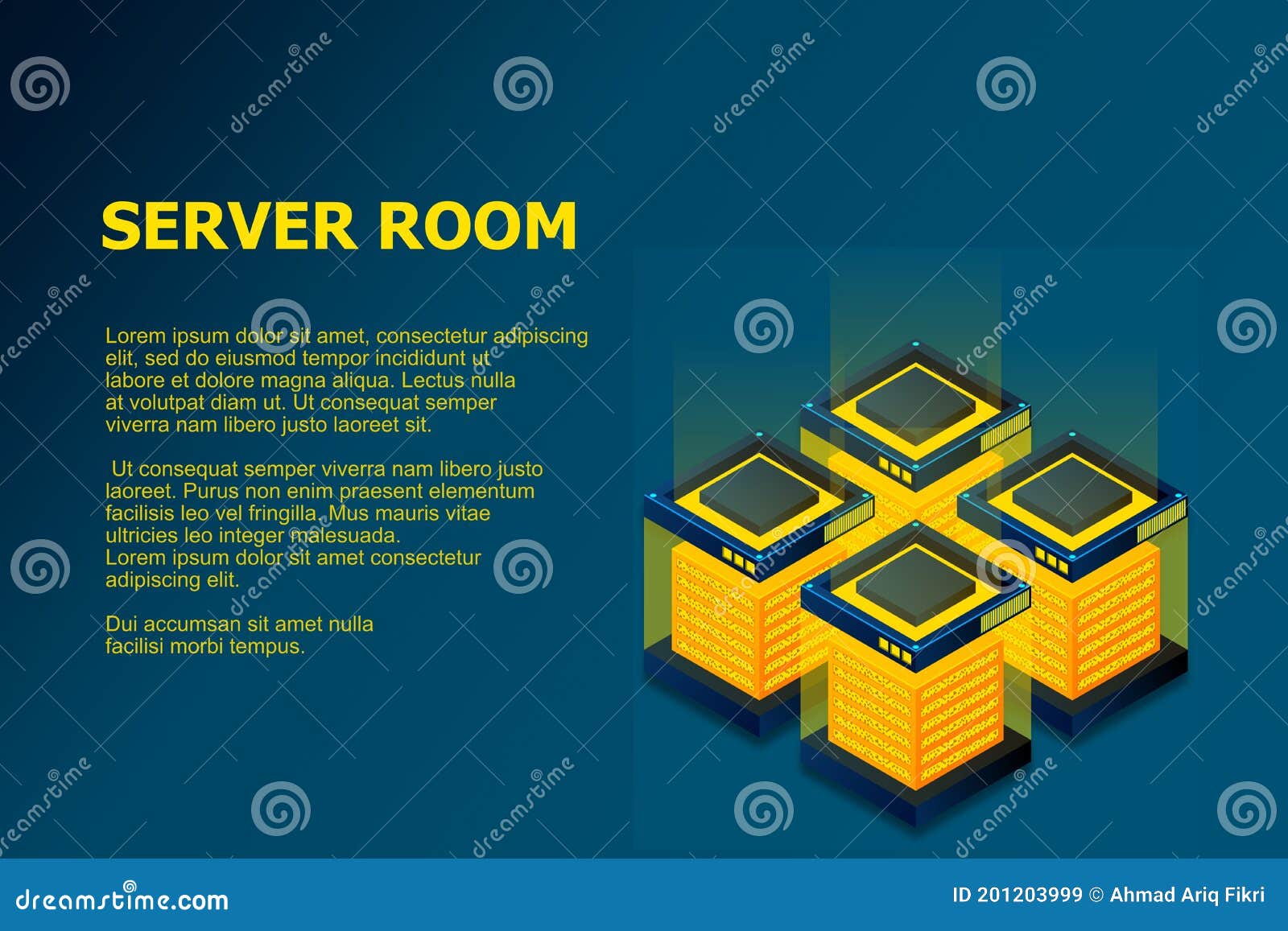 Server Room Isometric, Data Center, Cloud Storage Data. Big Data Processing and Computing ...