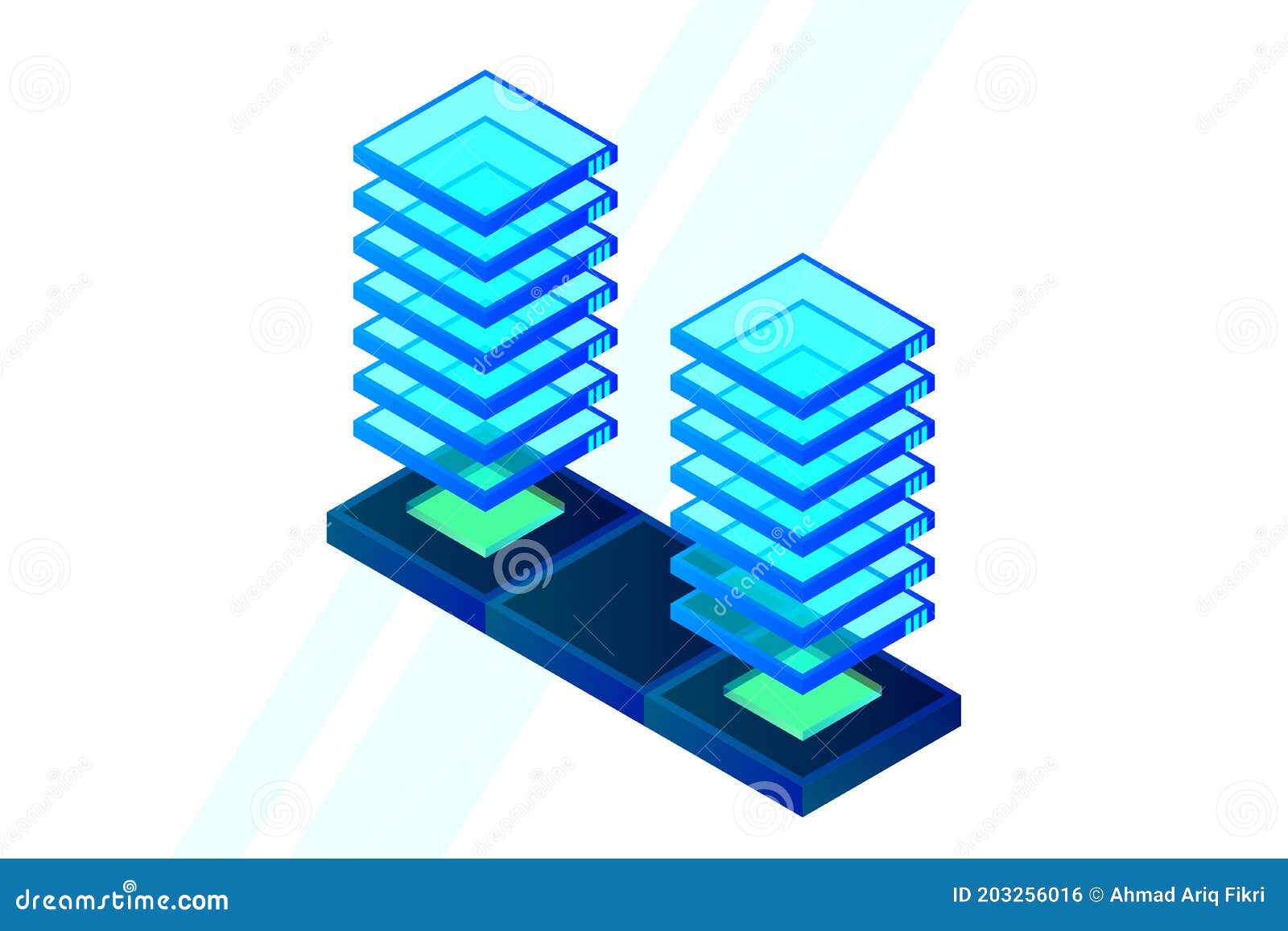 Server Room Isometric Vector, Futuristic Technology of Data Protection ...
