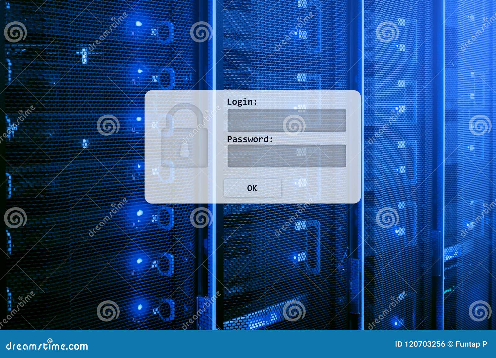 Server Room, Login and Password Request, Data Access and Security Stock ...