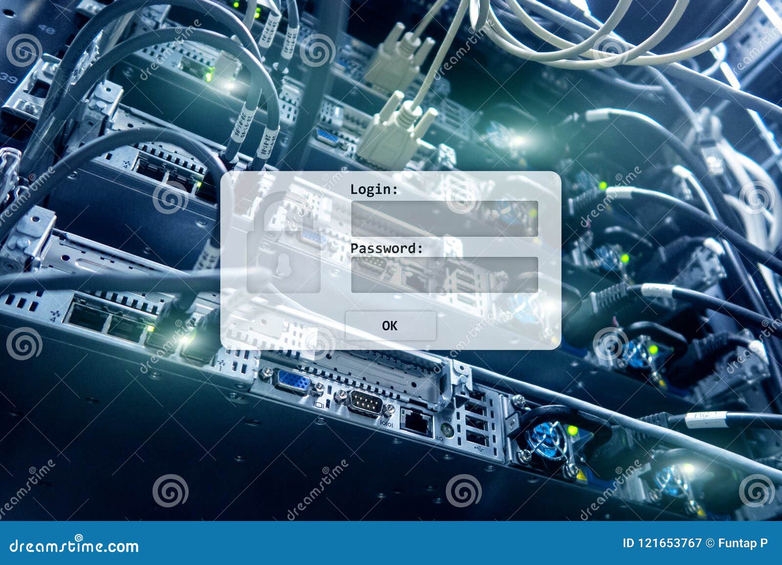 Server Room, Login and Password Request, Data Access and Security Stock ...