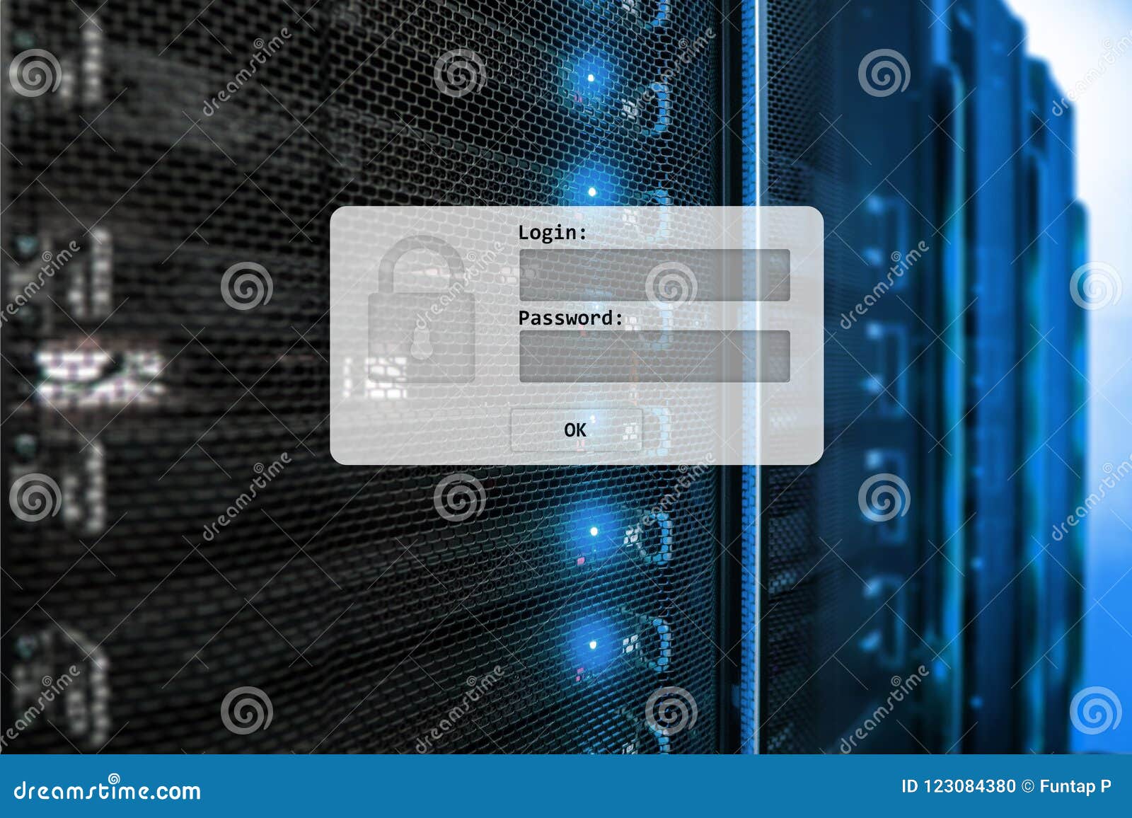 Server Room, Login and Password Request, Data Access and Security Stock ...