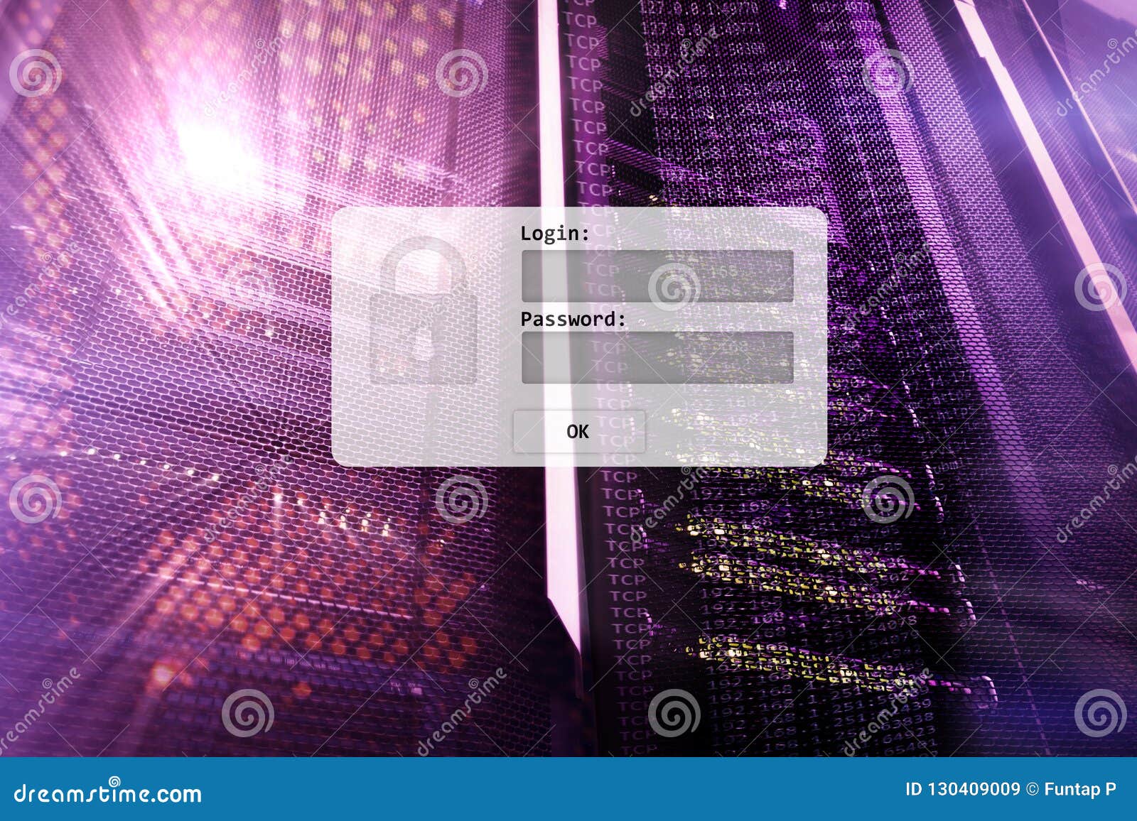 Server Room, Login and Password Request, Data Access and Security Stock ...