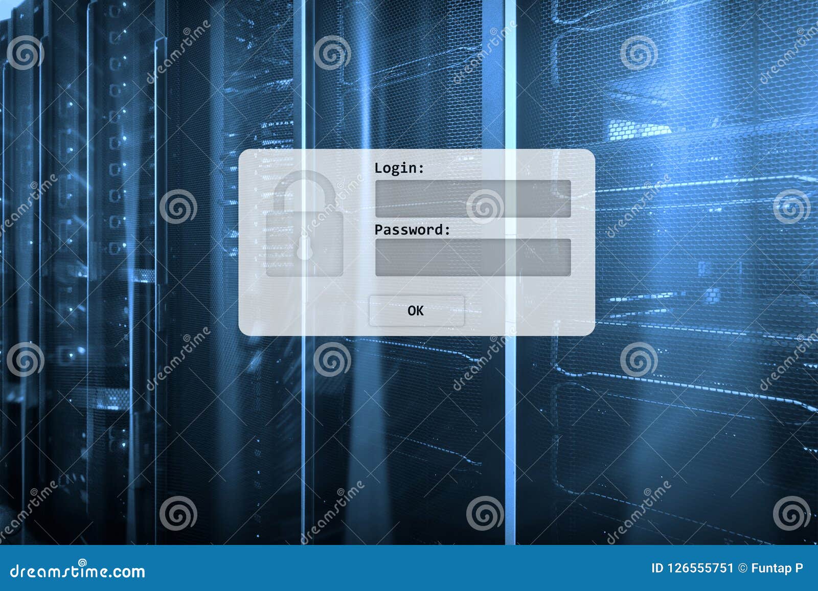 Server Room, Login and Password Request, Data Access and Security Stock ...