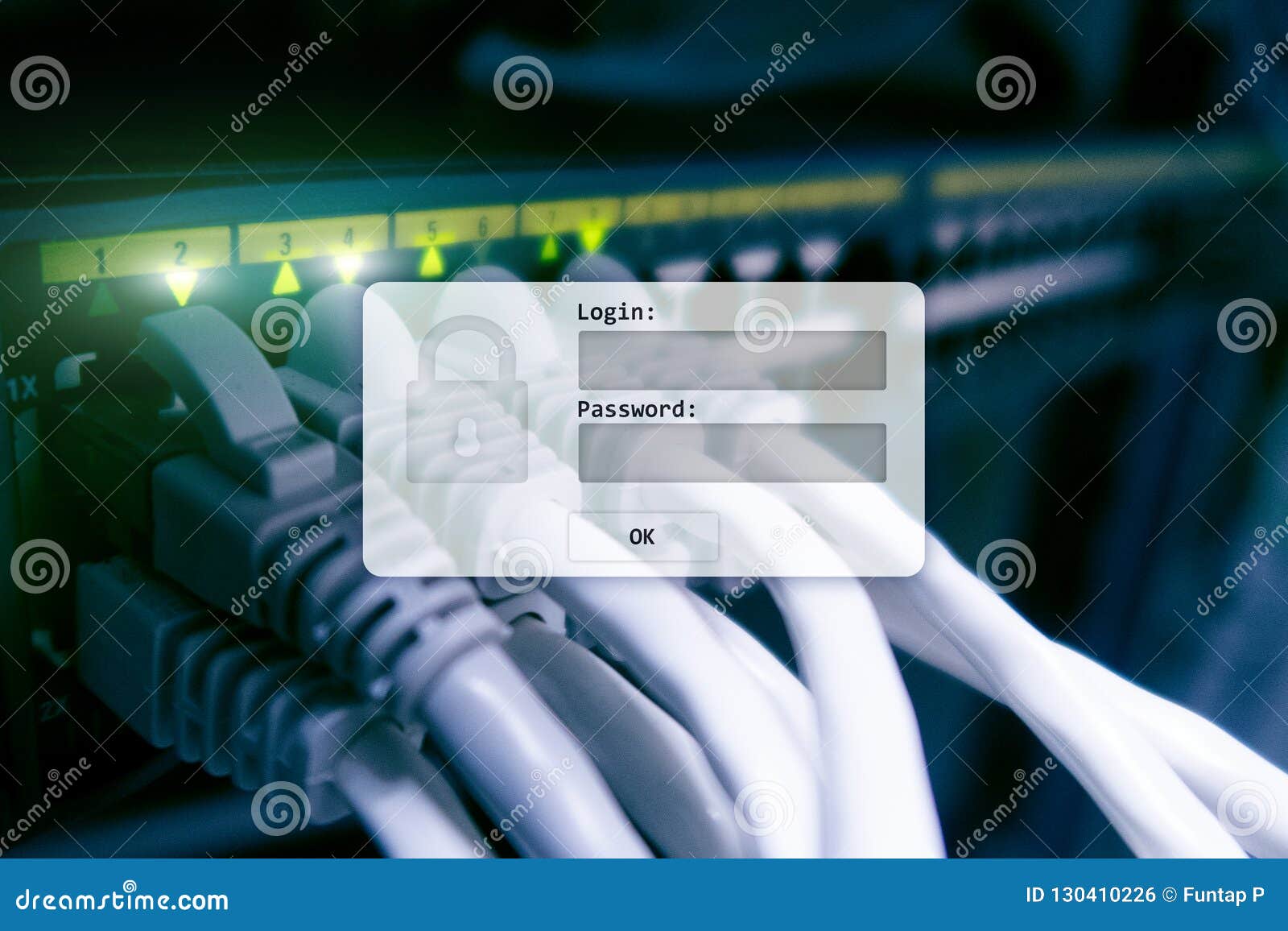 Server Room, Login and Password Request, Data Access and Security Stock ...
