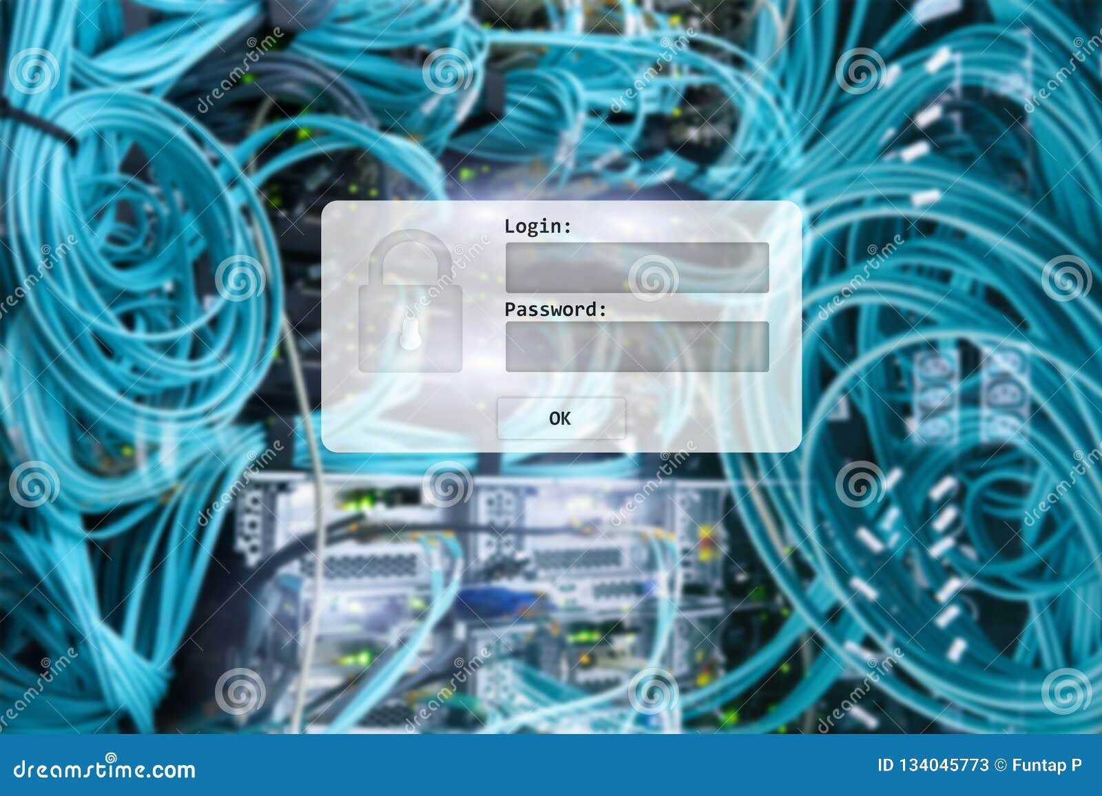Server Room, Login and Password Request, Data Access and Security ...