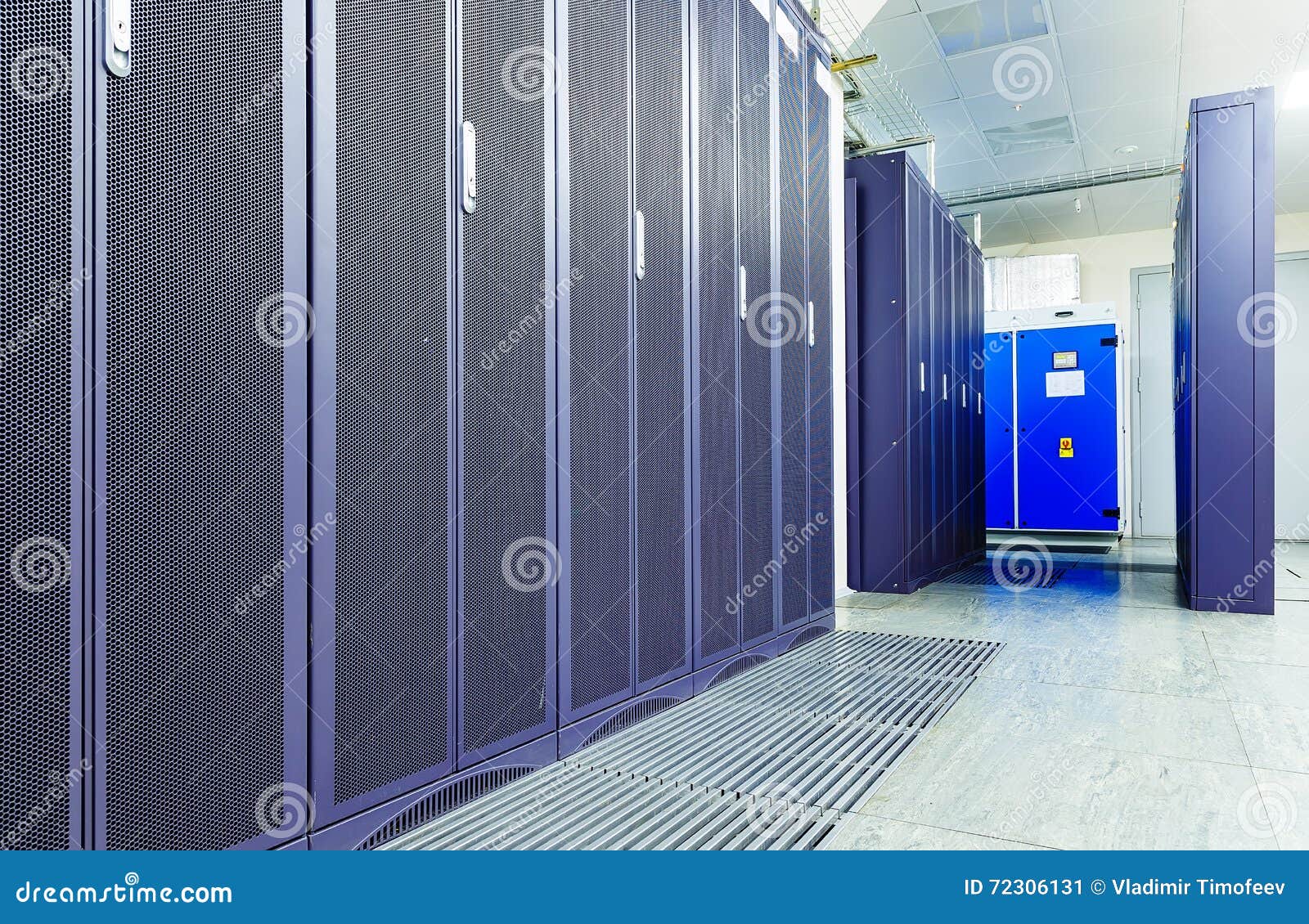 Server Room with Modern Communication Equipment in the Data Center ...