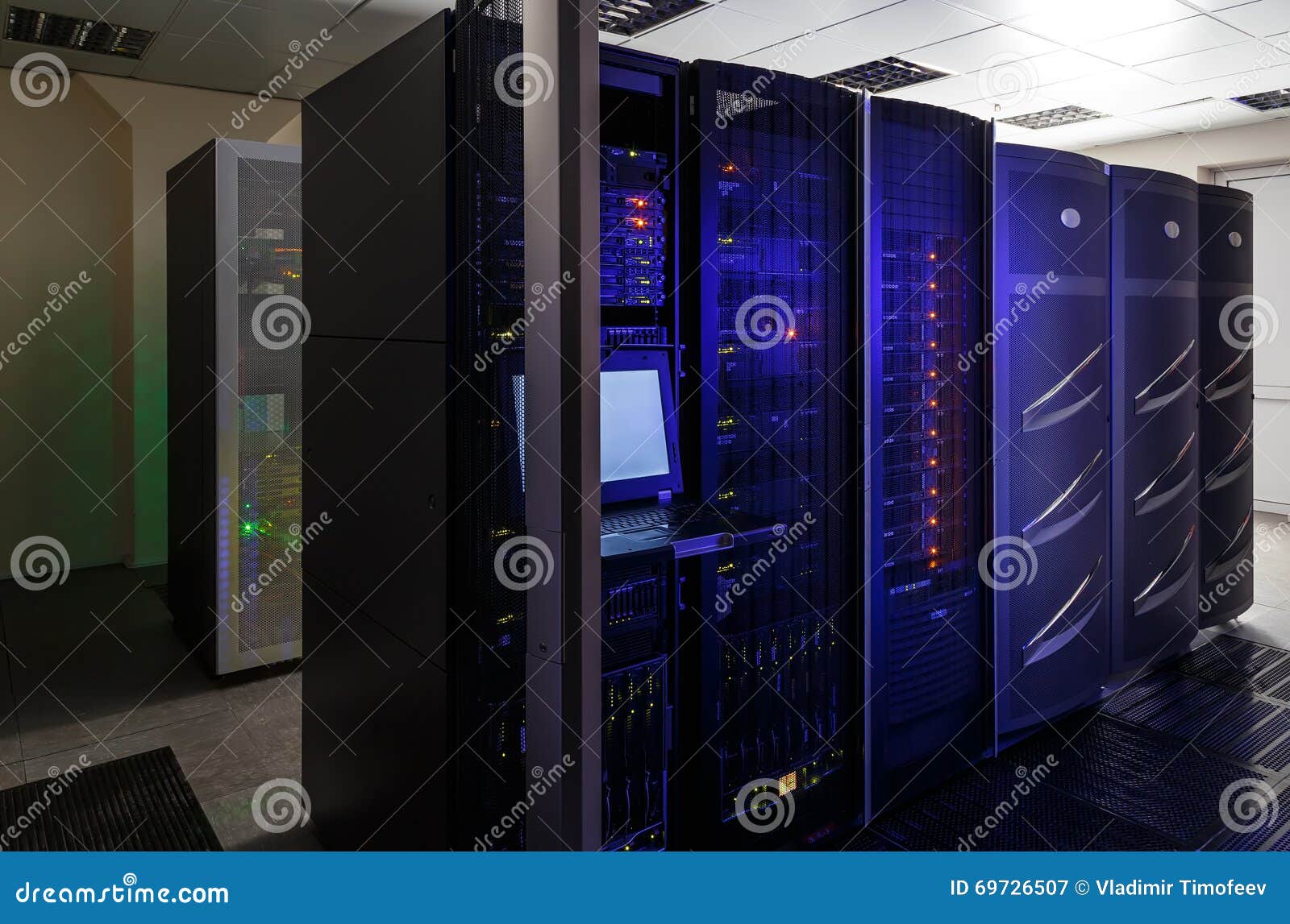 Server Room with Modern Communication and Server Equipment Stock Image ...