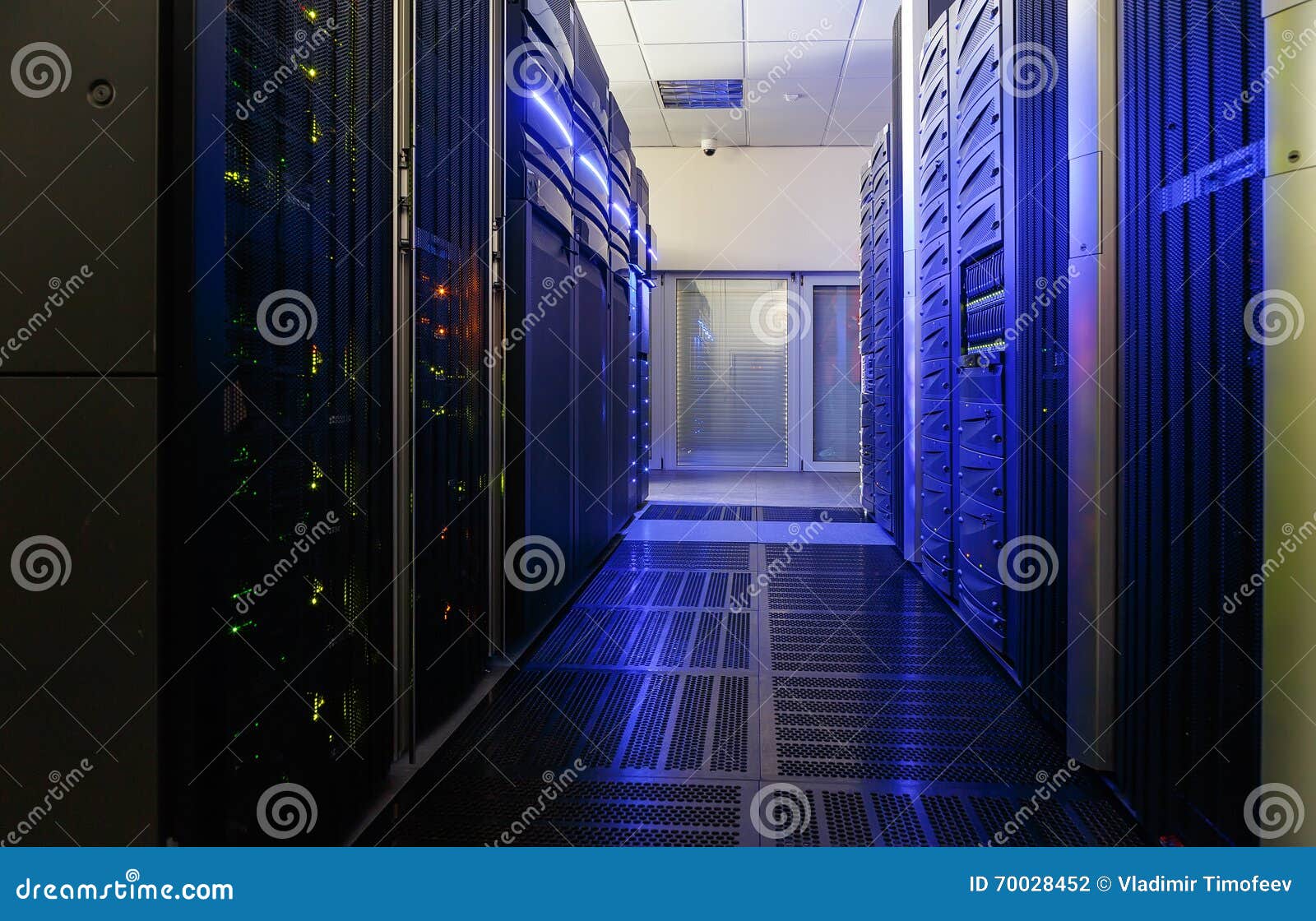 Server Room with Modern Communication and Server Equipment Stock Photo ...