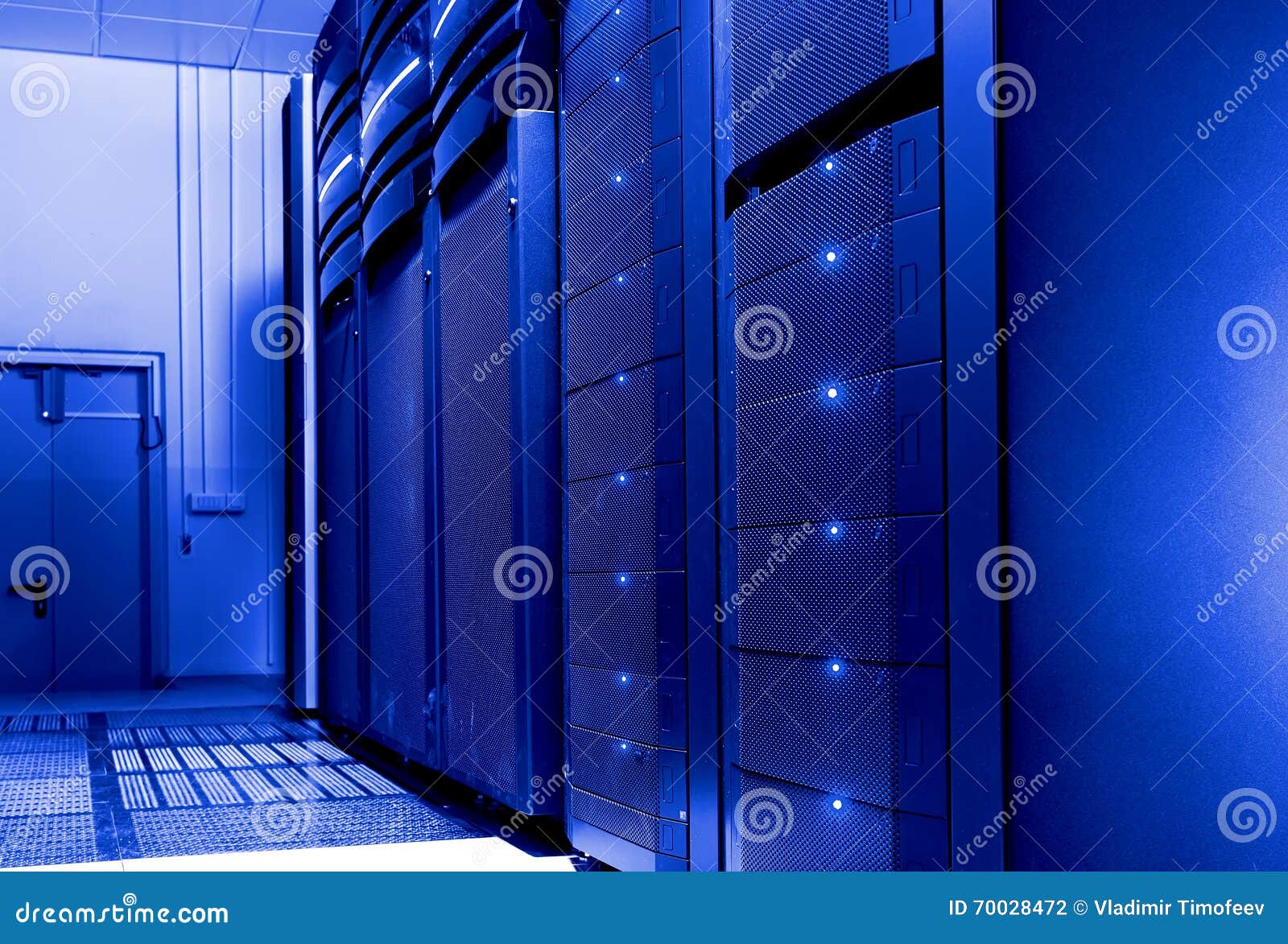 Server Room with Modern Communication and Server Equipment Stock Photo ...