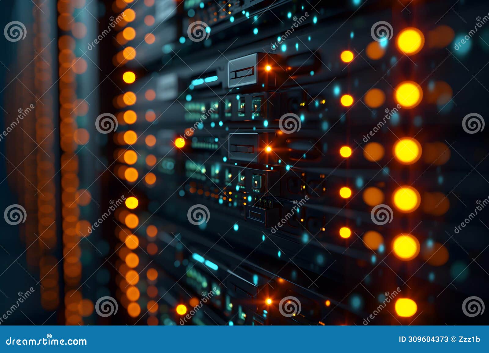 Server Room with Neon High Contrast Lighting Stock Image - Image of ...