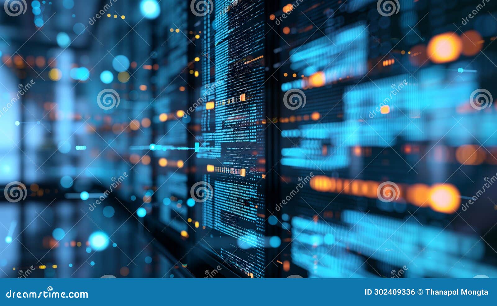 Server Room with Node Base Programming Data Design Element.concept of Big Data Storage and Cloud ...