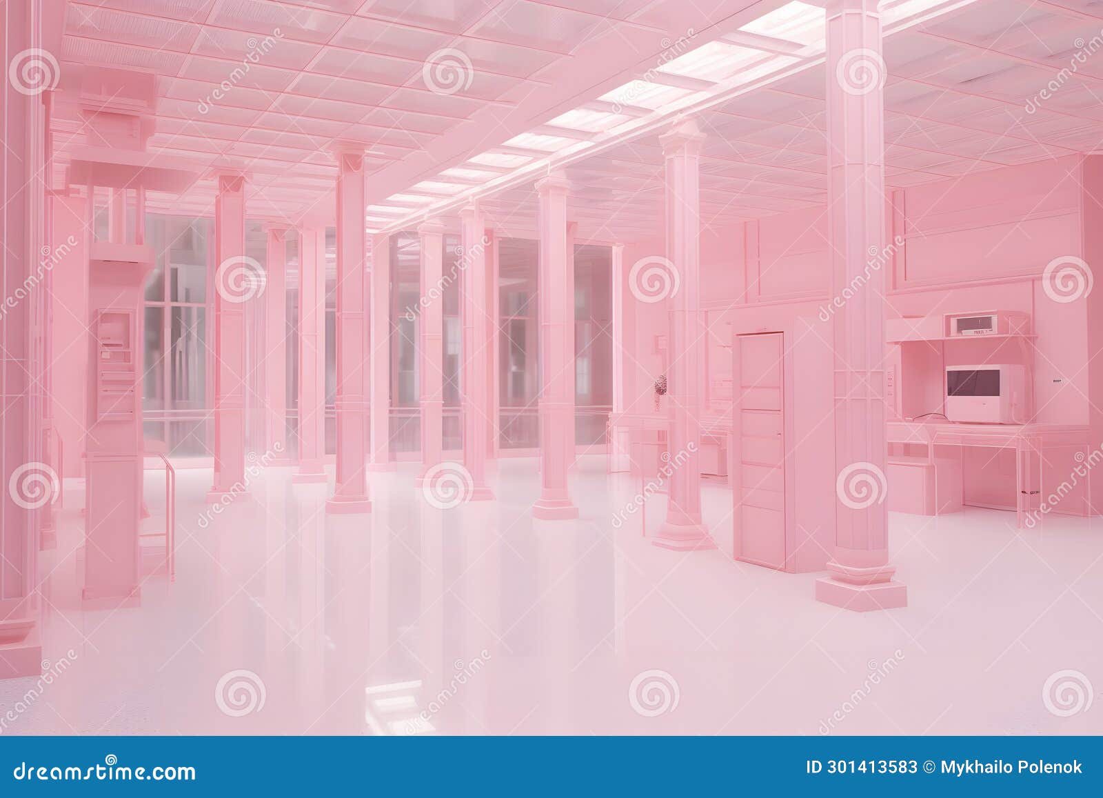 Server Room in Pink Colors. Modern Telecommunications Stock Image ...