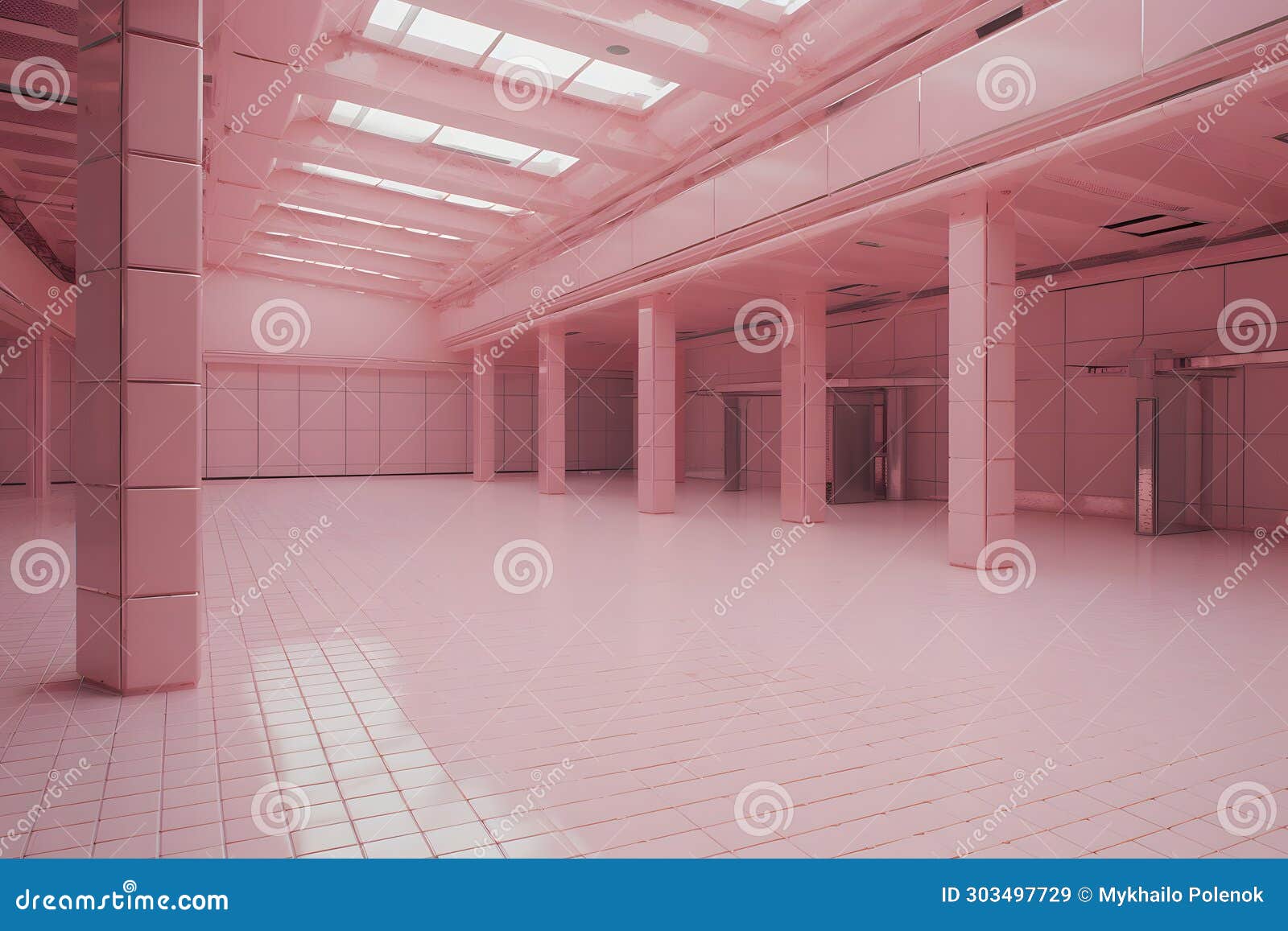 Server Room in Pink Colors. Modern Telecommunications Stock Image ...