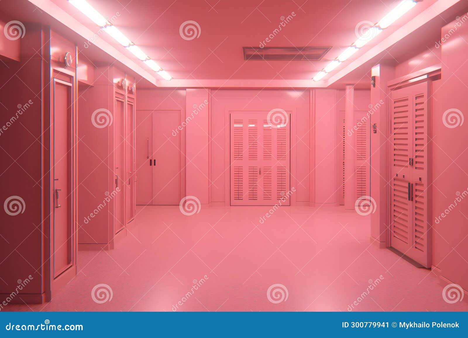 Server Room in Pink Colors. Modern Telecommunications Stock Image ...