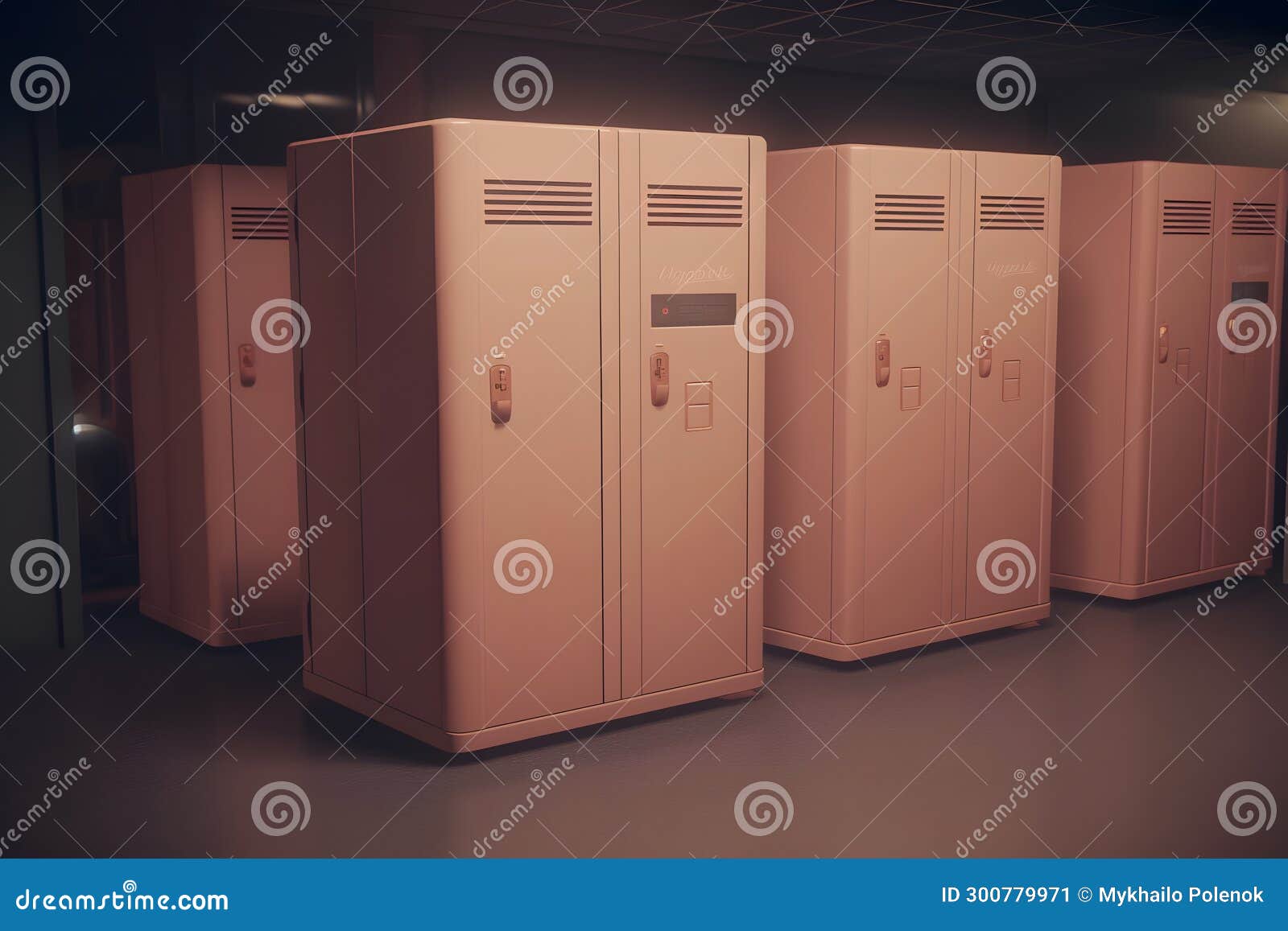 Server Room in Pink Colors. Modern Telecommunications Stock Image ...