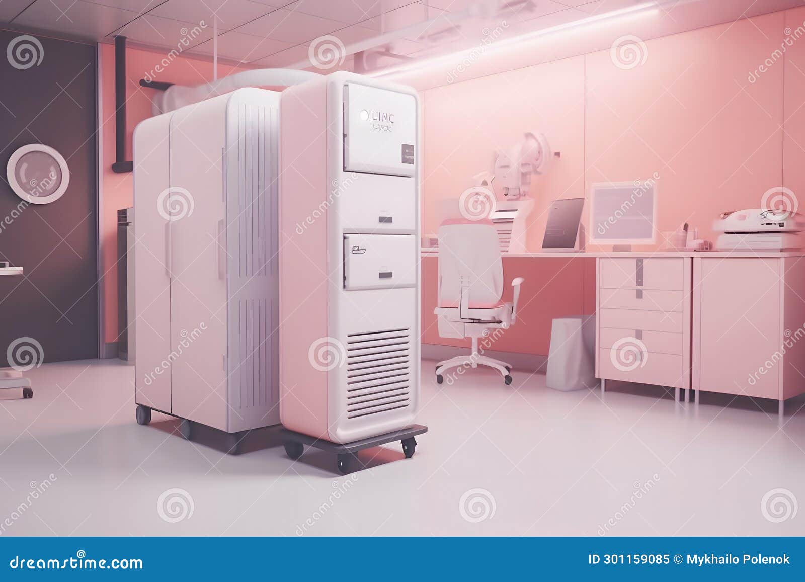 Server Room in Pink Colors. Modern Telecommunications Stock Image ...