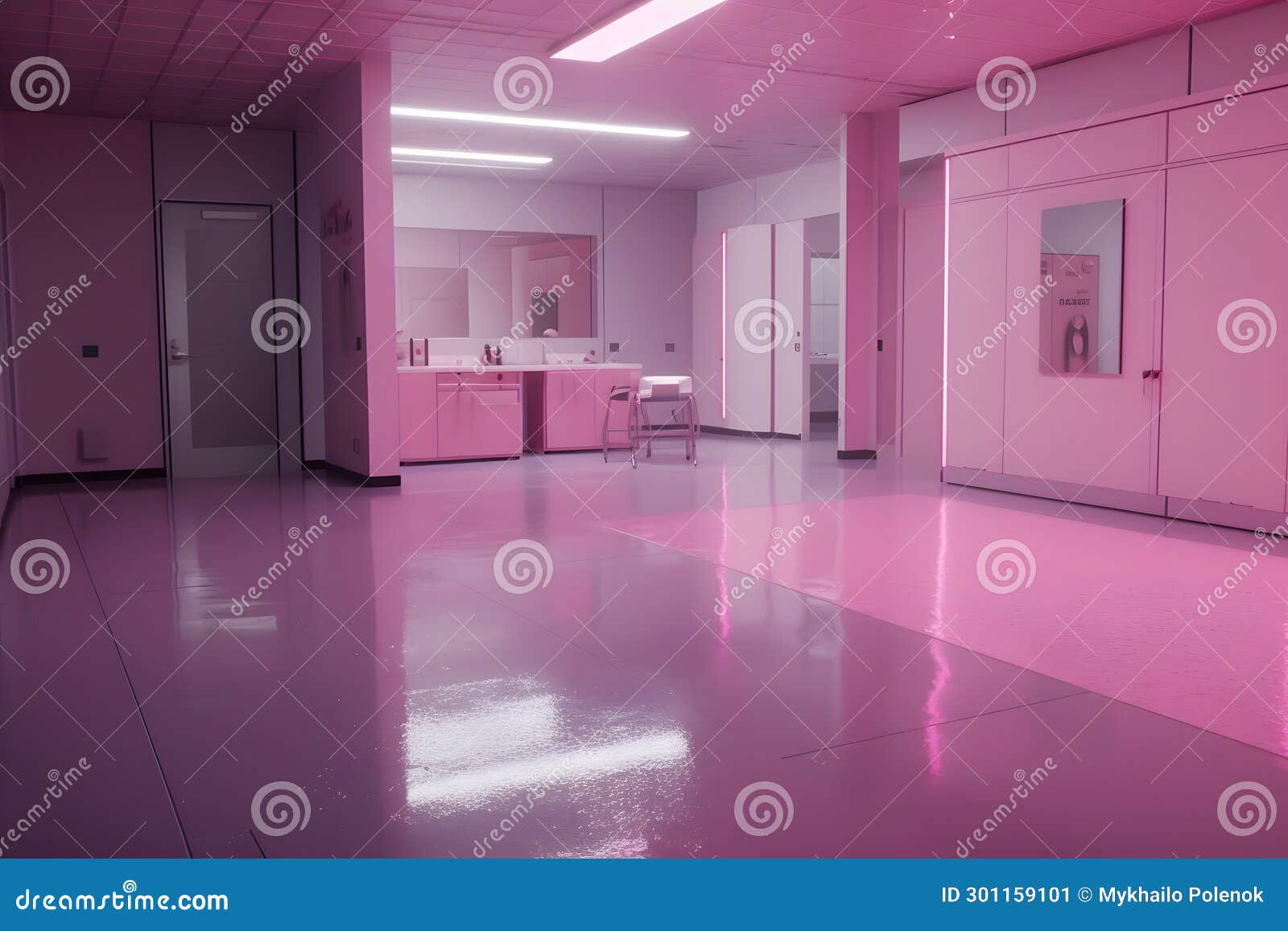 Server Room in Pink Colors. Modern Telecommunications Stock Image ...