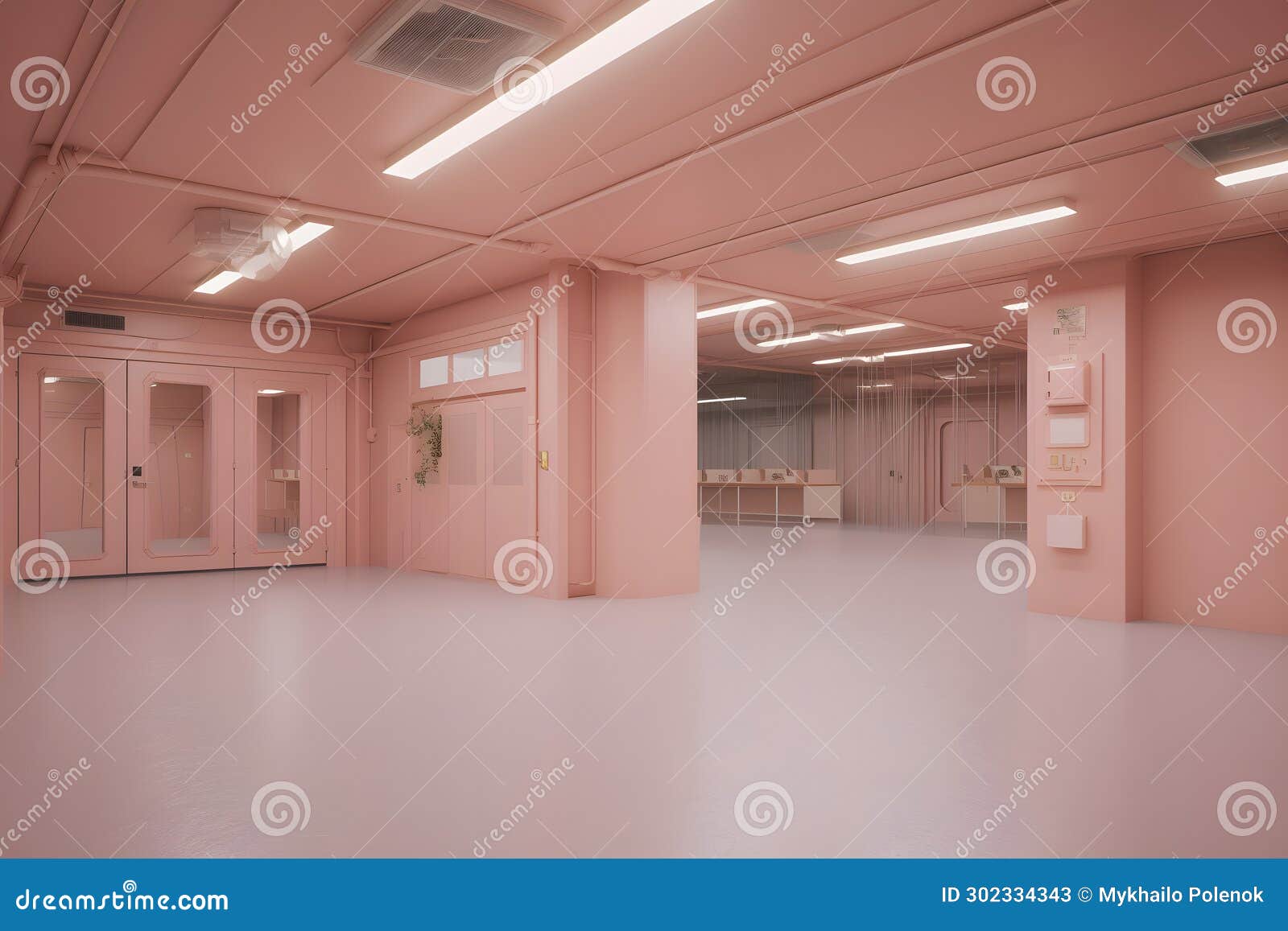 Server Room in Pink Colors. Modern Telecommunications Stock Image ...