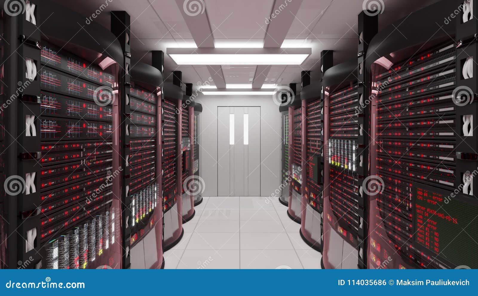Server Room and Rack Servers with Server Error Stock Footage - Video of ...