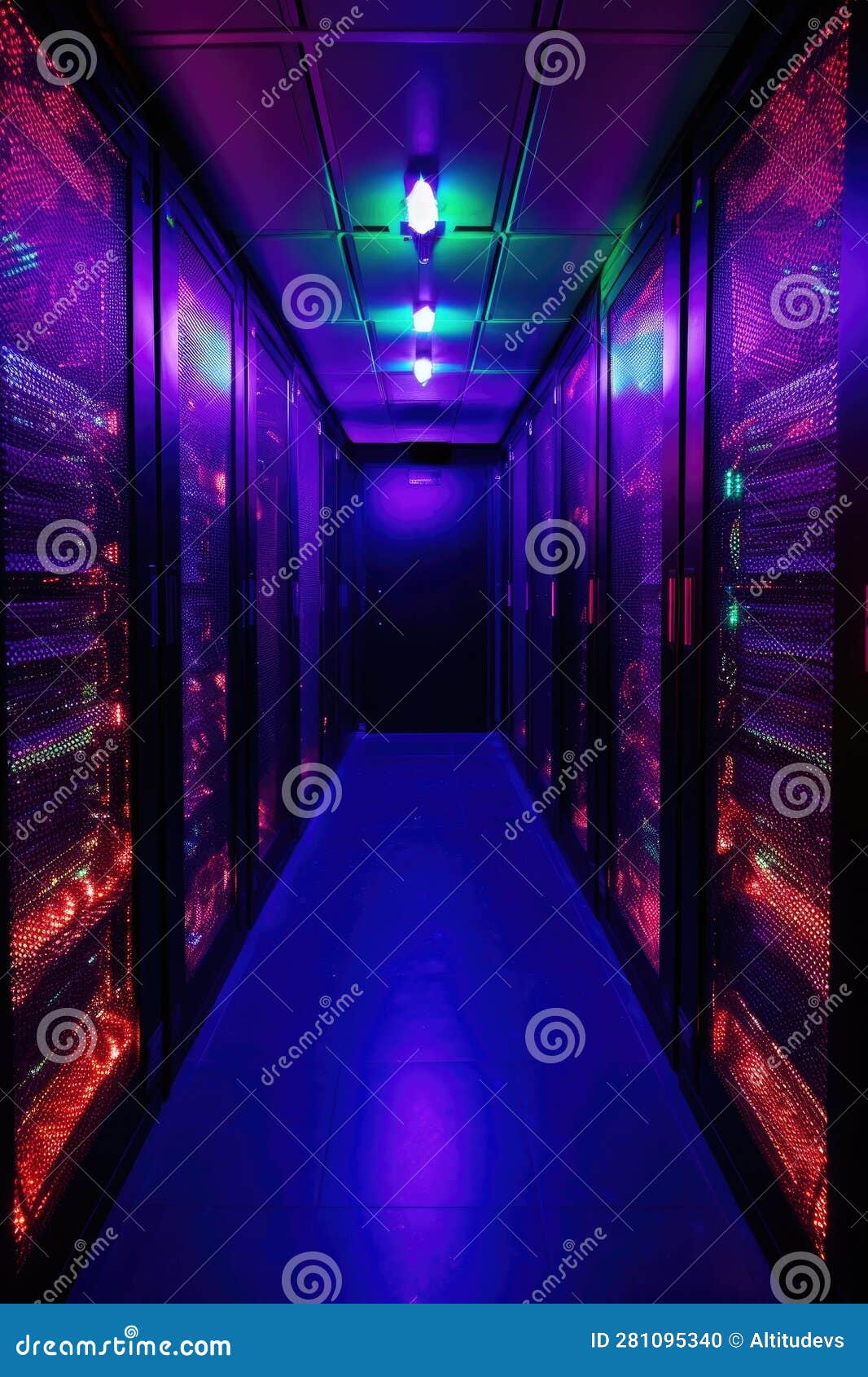 Server Room Racks with Blinking Led Lights Stock Illustration ...