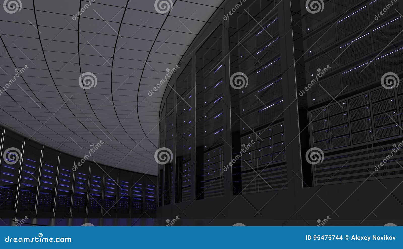 Server Room Racks. it Business or Data Center Concepts. 3D Rendering ...
