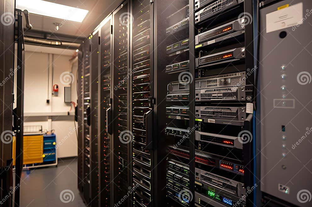Server Room with Server Racks in Data Center Stock Photo - Image of ...