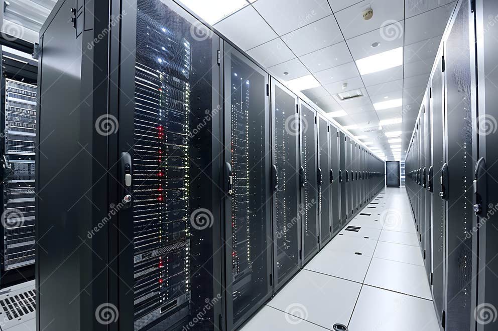 Server Room with Server Racks in Data Center Stock Photo - Image of ...