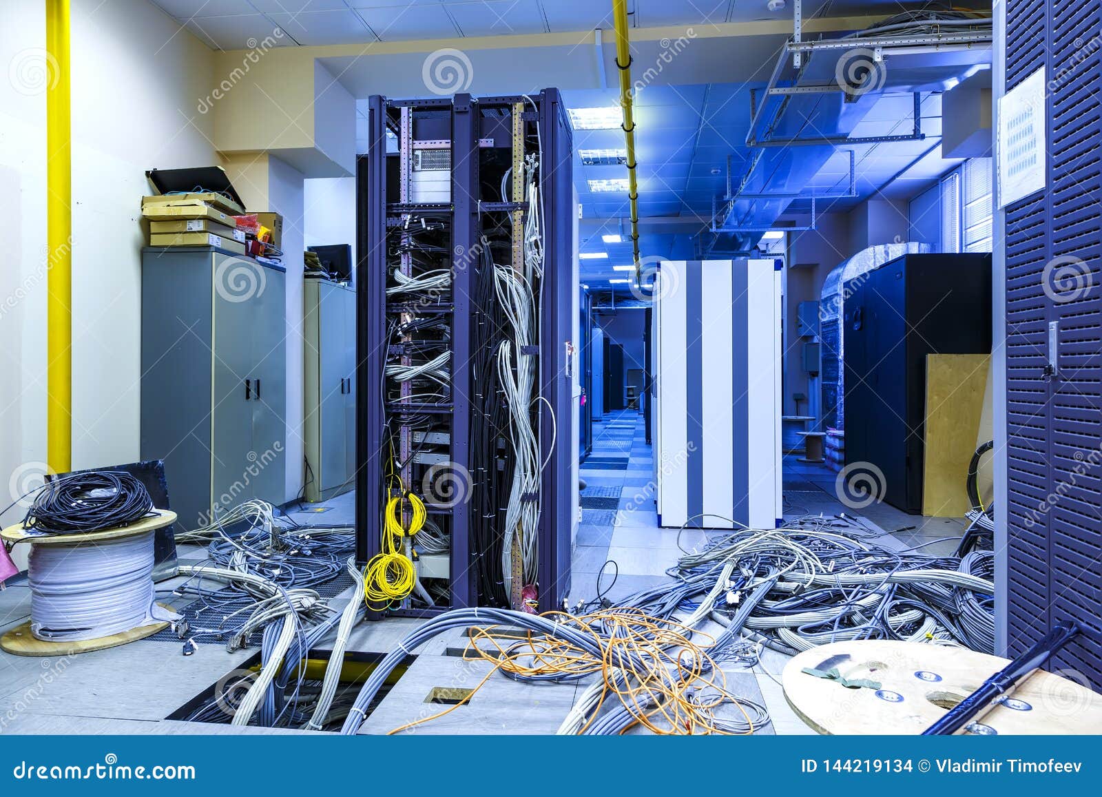 Server Room with Racks in Datacenter and Internet Problem Causing by ... Server Room with Racks in Datacenter and Internet Problem Causing by ...