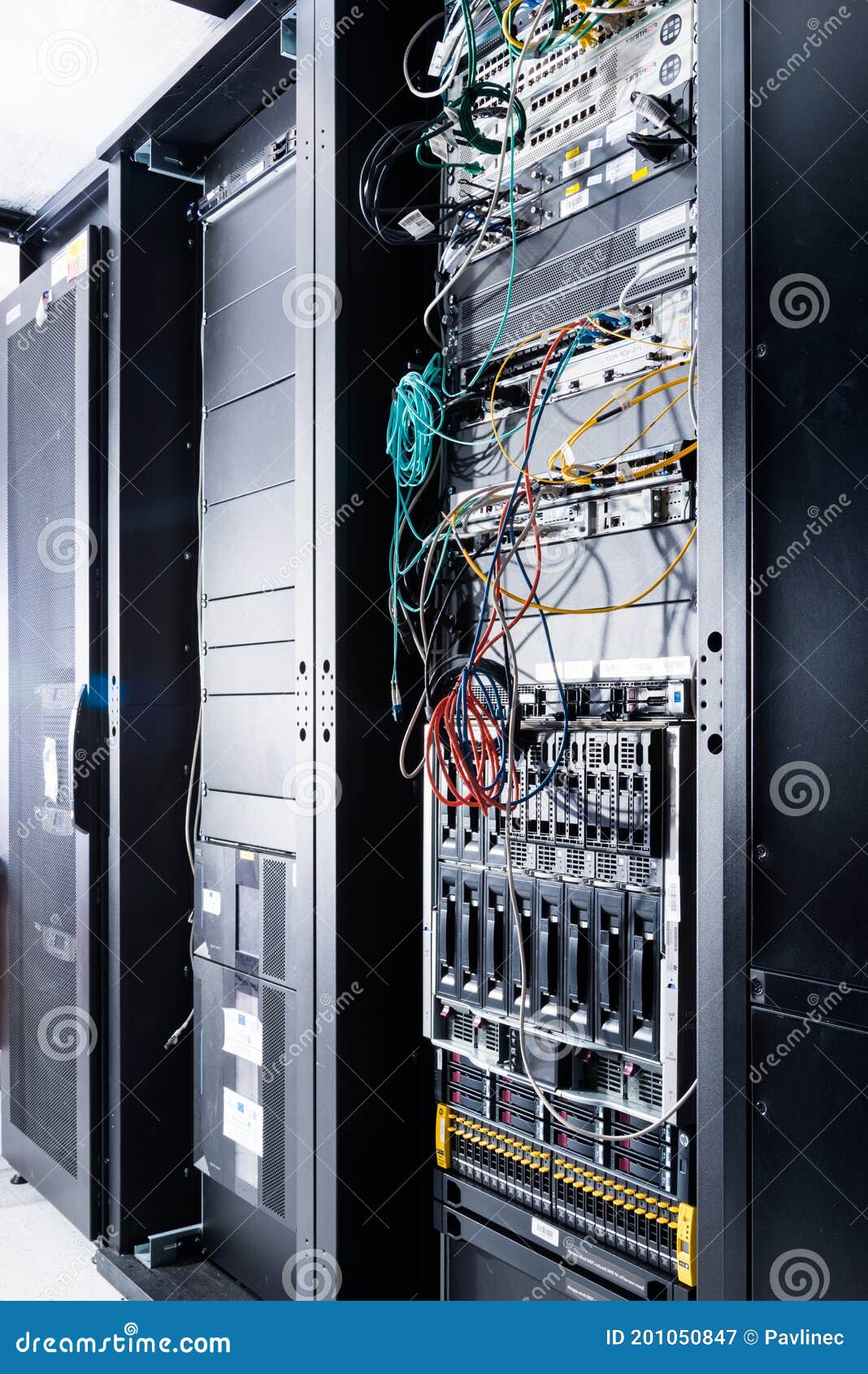 Server Room with Racks in Internet Data Center Stock Image - Image of ...