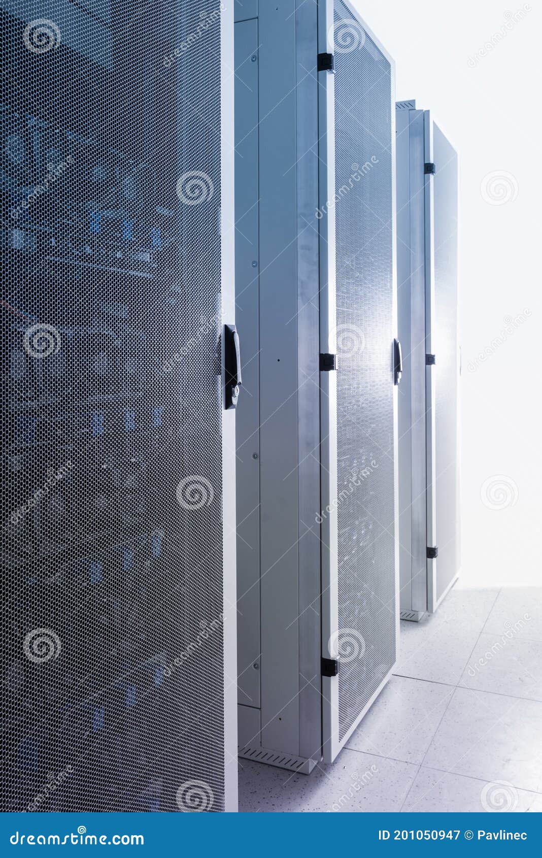 Server Room with Racks in Internet Data Center Stock Image - Image of ...