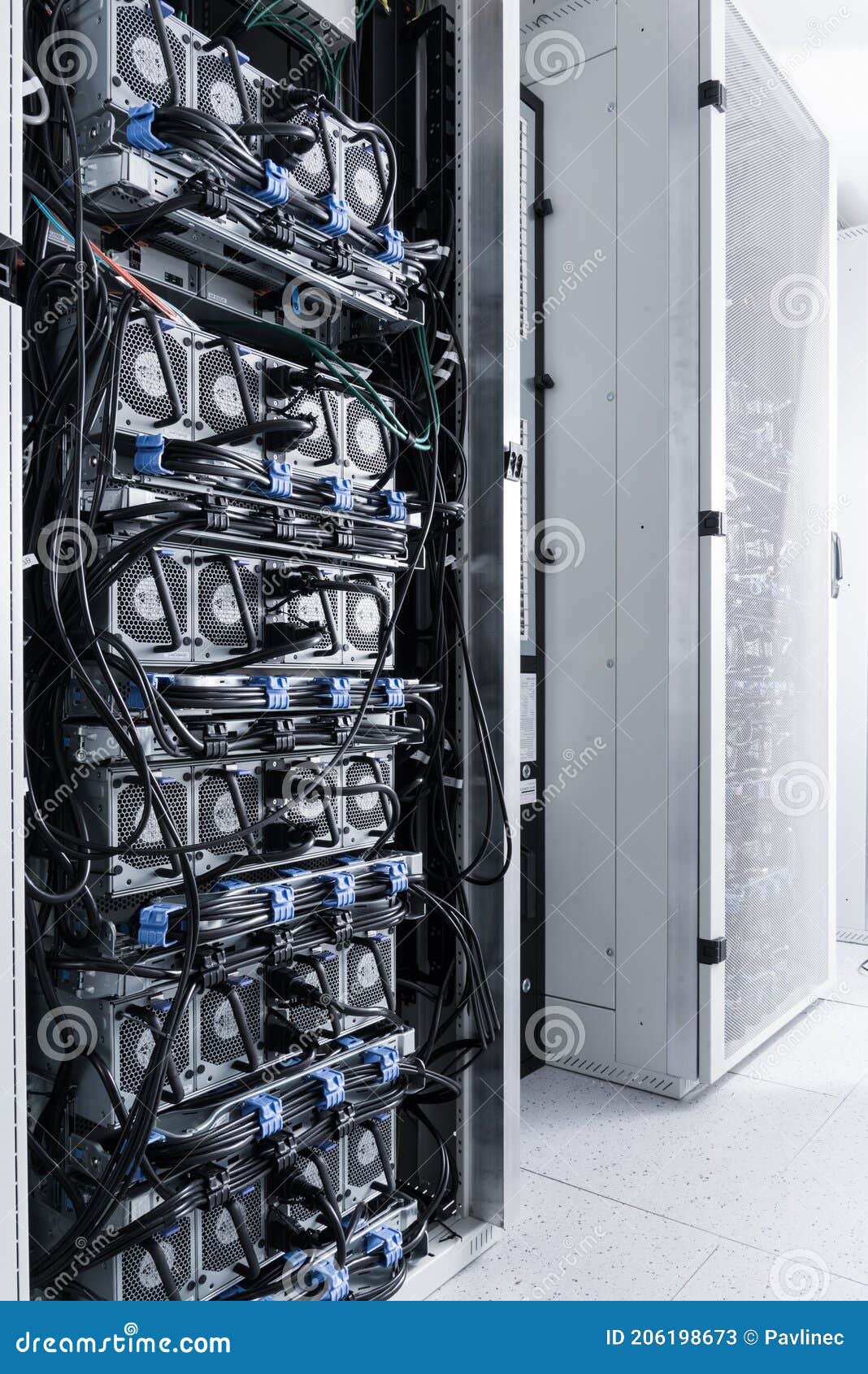 Server Room with Racks in Internet Data Center Stock Image - Image of ...