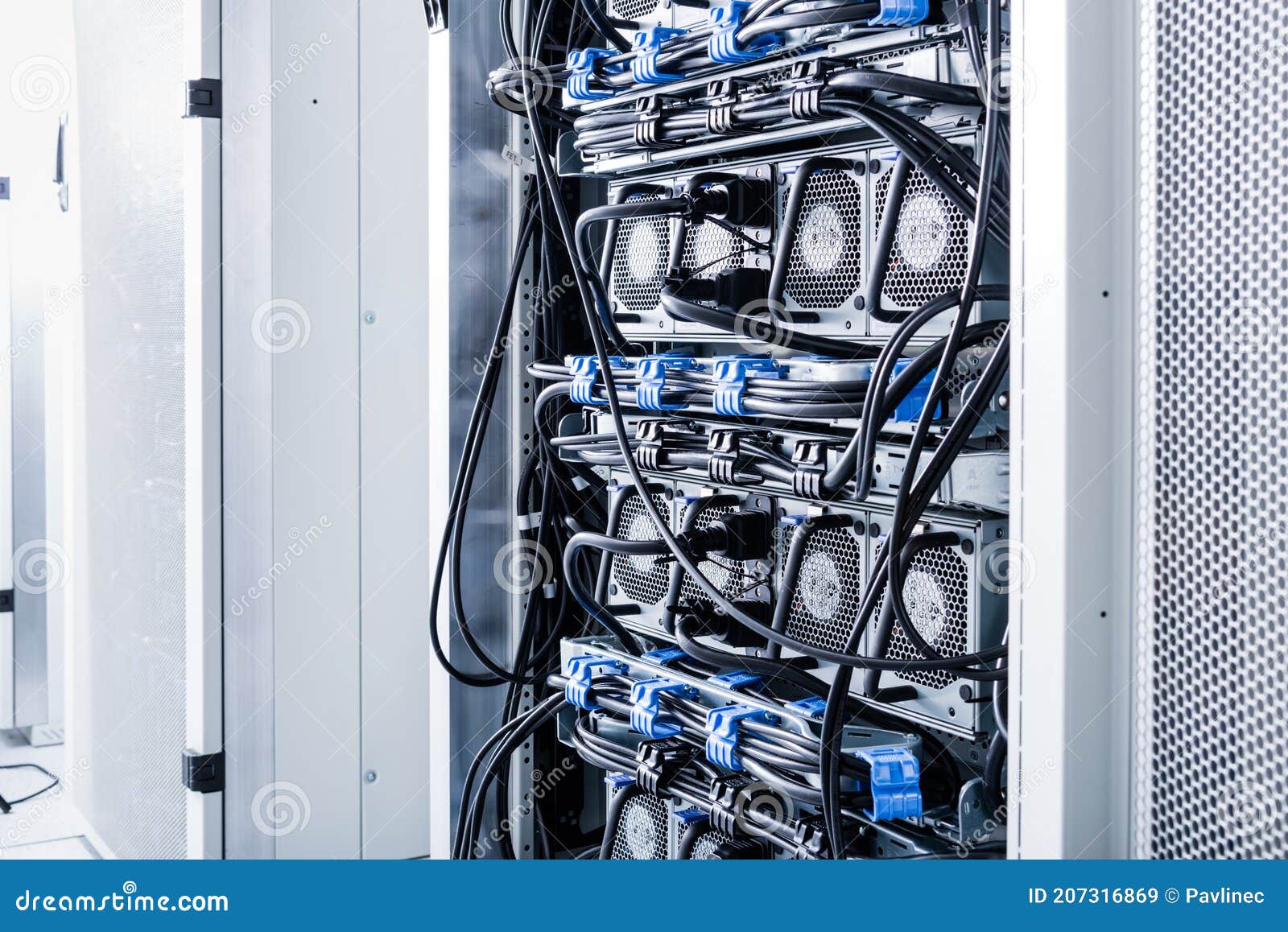 Server Room with Racks in Internet Data Center Stock Image - Image of ...