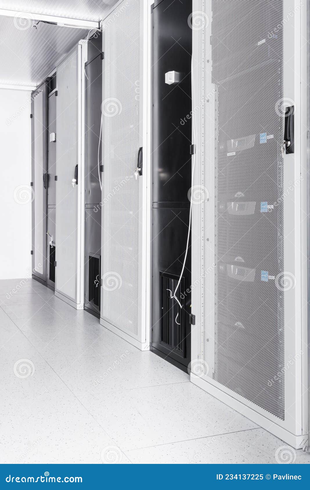 Server Room with Racks in Internet Data Center Stock Image - Image of ...