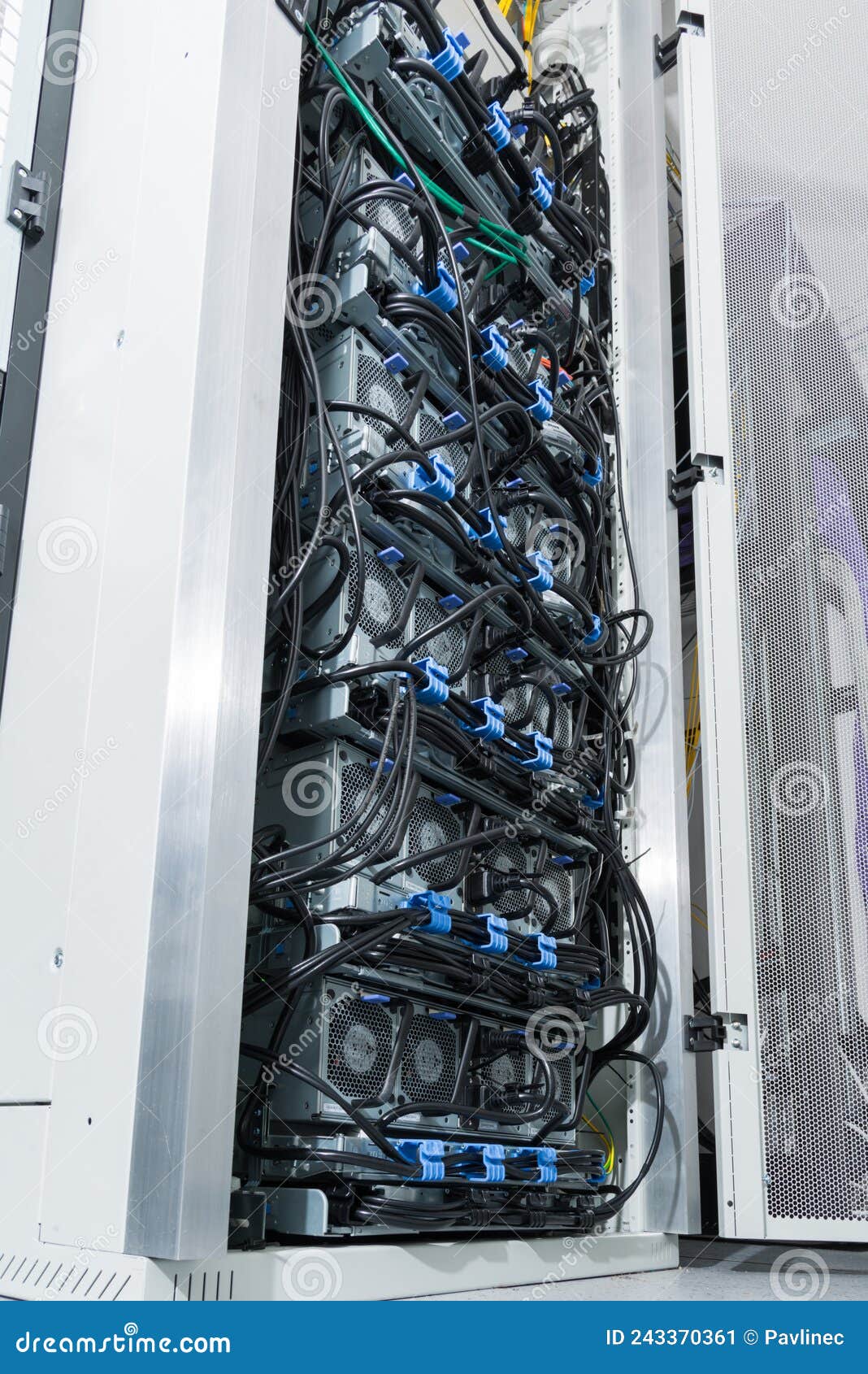 Server Room with Racks in Internet Data Center Stock Image - Image of ...