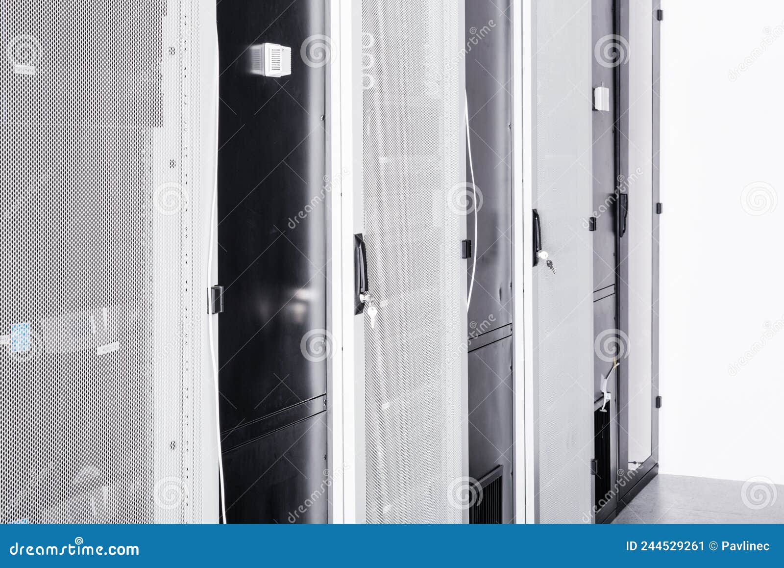 Server Room with Racks in Internet Data Center Stock Image - Image of ...