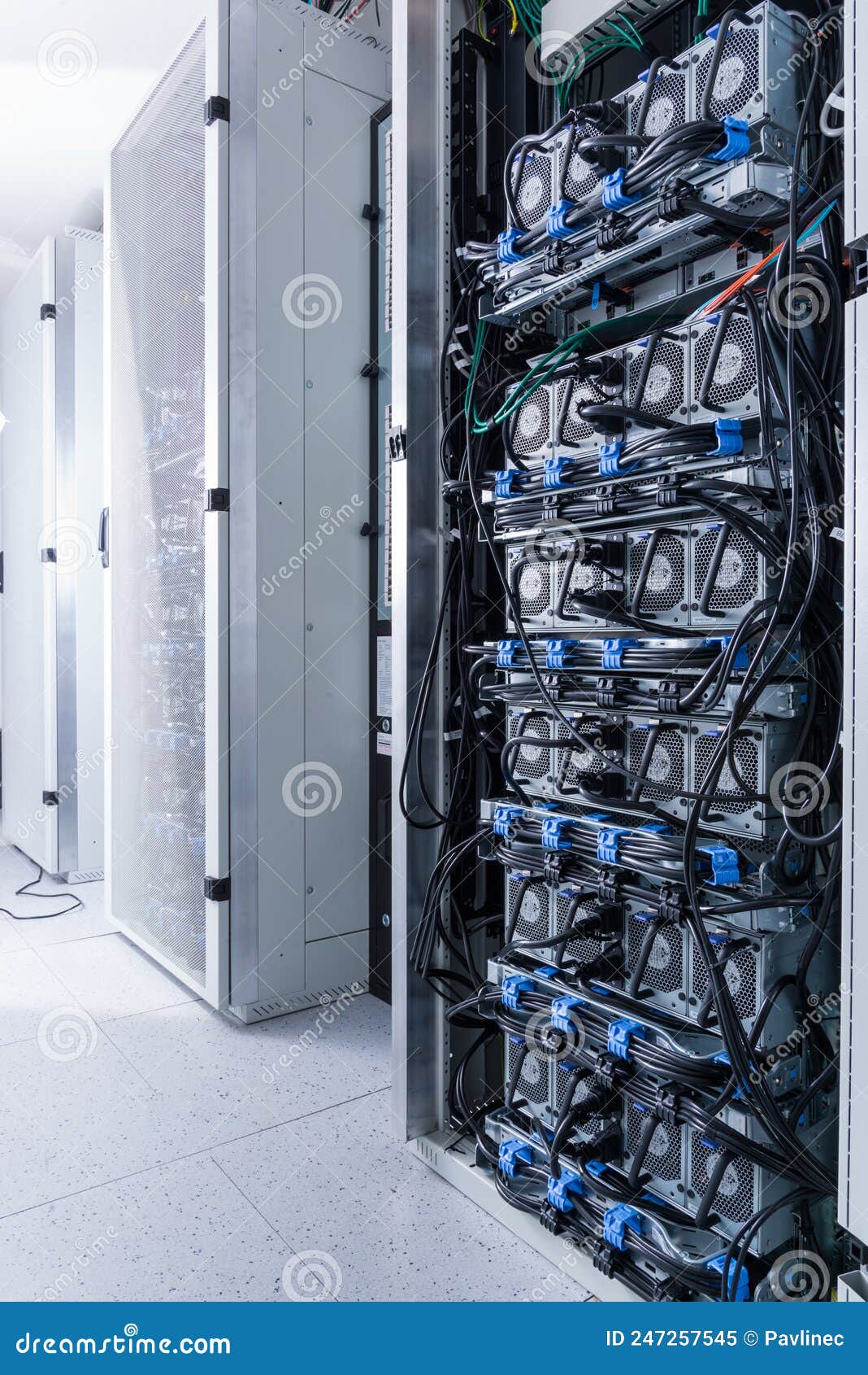 Server Room with Racks in Internet Data Center Stock Image - Image of ...